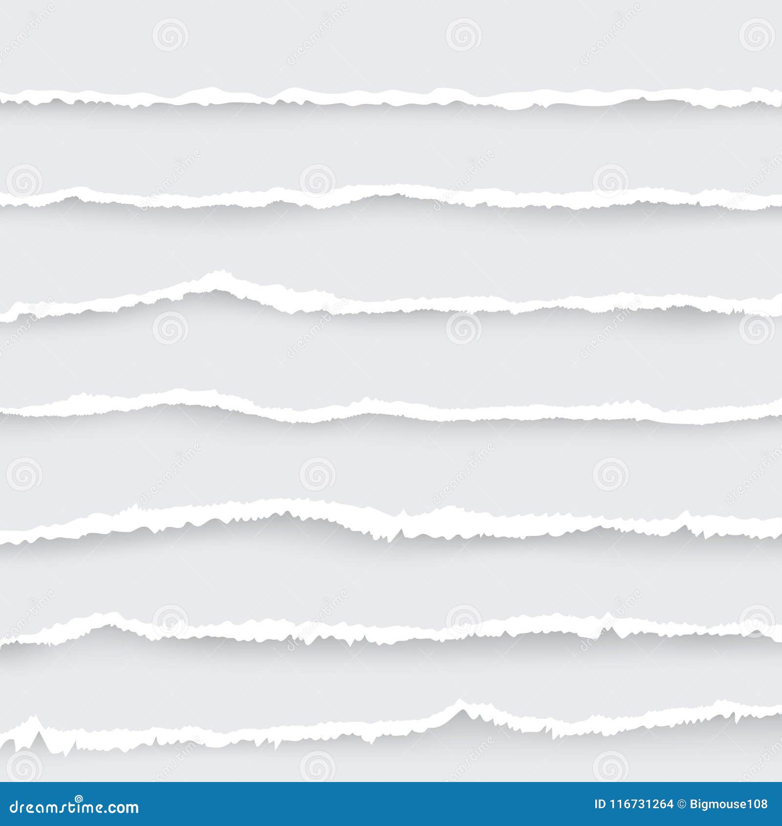 Ripped Pages. Shapes Torn Paper, Elegant Headline Strip. Isolated Gray ...