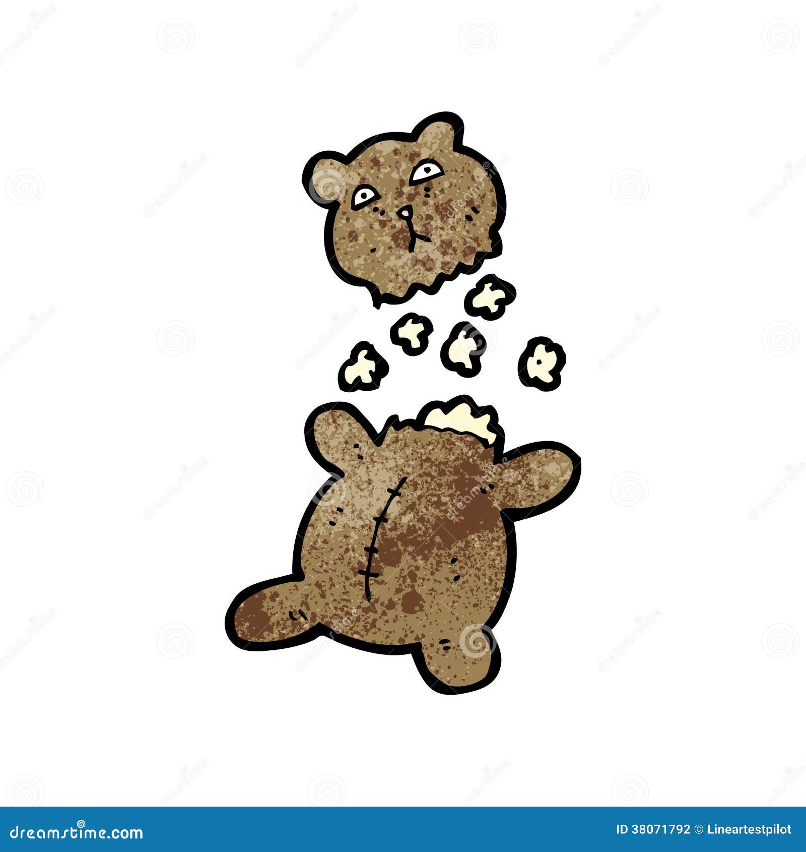 Cartoon torn teddy bear stock illustration. Illustration of silly ...