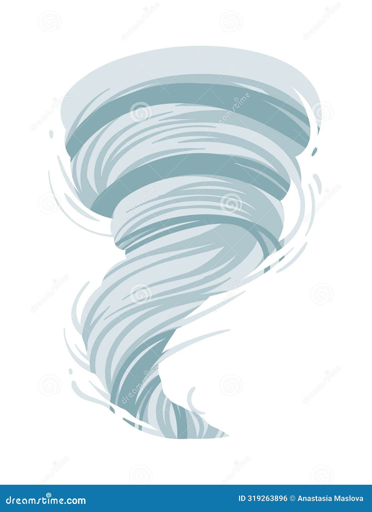 Cartoon Tornado Swirl Vector Illustration Isolated on White Background ...