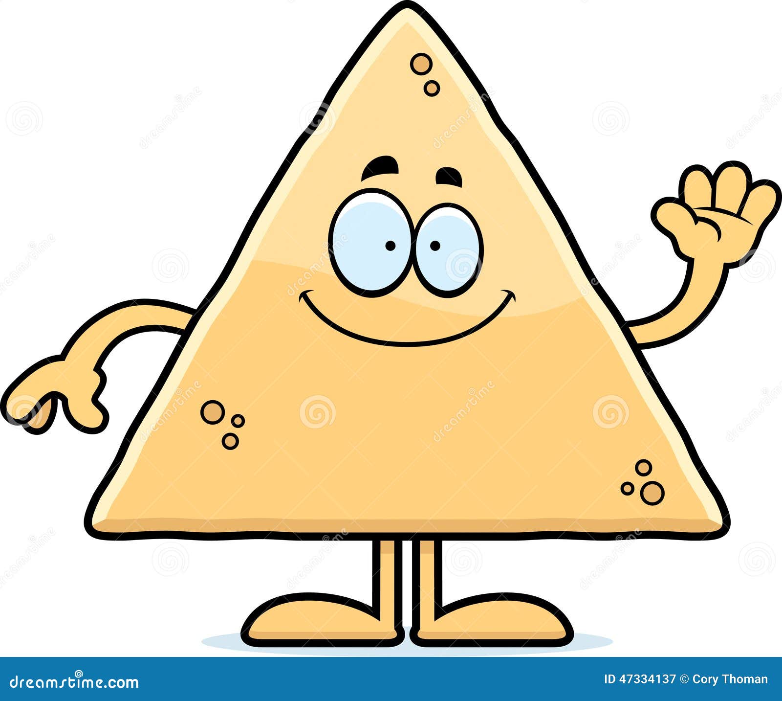 Cartoon Tortilla Chip Waving Stock Vector - Illustration of torilla ...