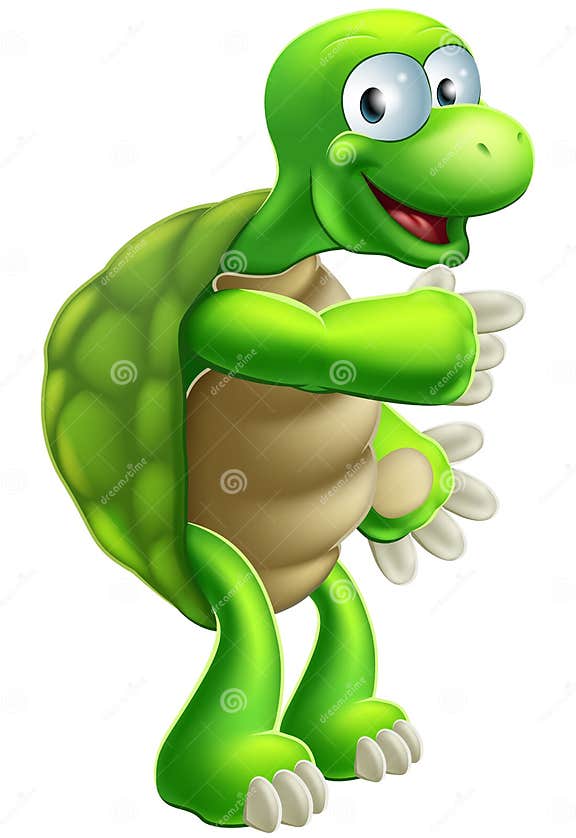 Cartoon Tortoise or Turtle Pointing Stock Vector - Illustration of ...