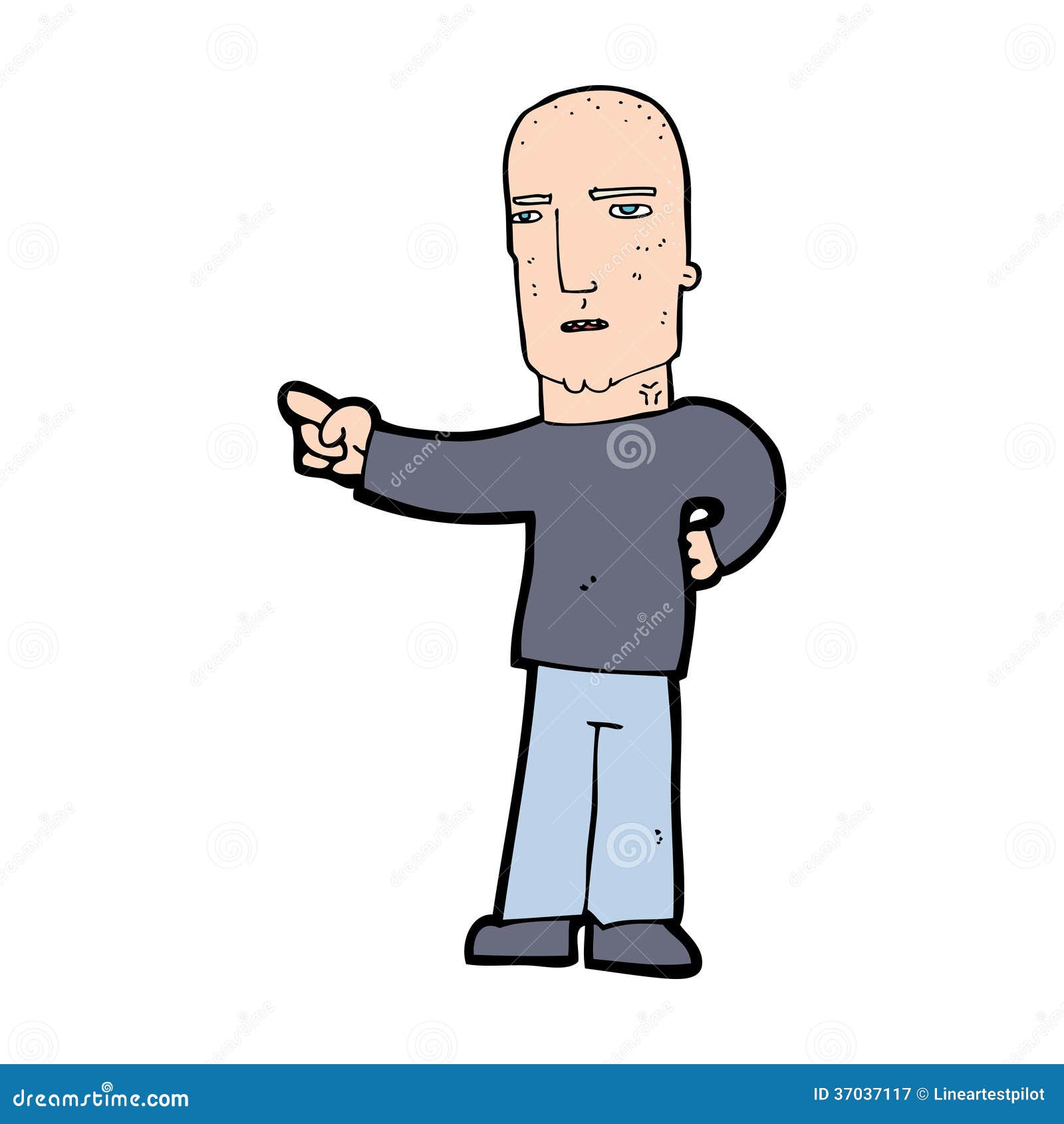 Cartoon tough guy pointing stock vector. Illustration of point - 37037117