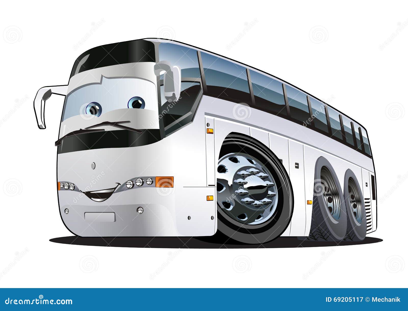 Cartoon Tourist Bus stock vector. Illustration of funny - 69205117