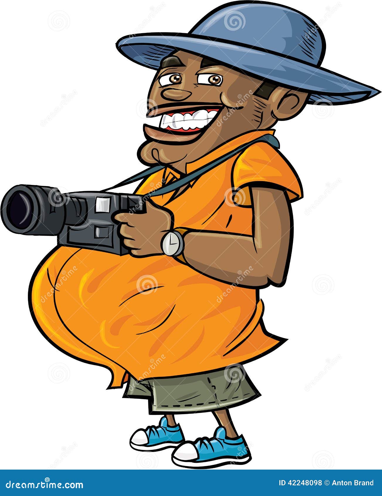 Cartoon Tourist with a Camera Stock Illustration - Illustration of ...