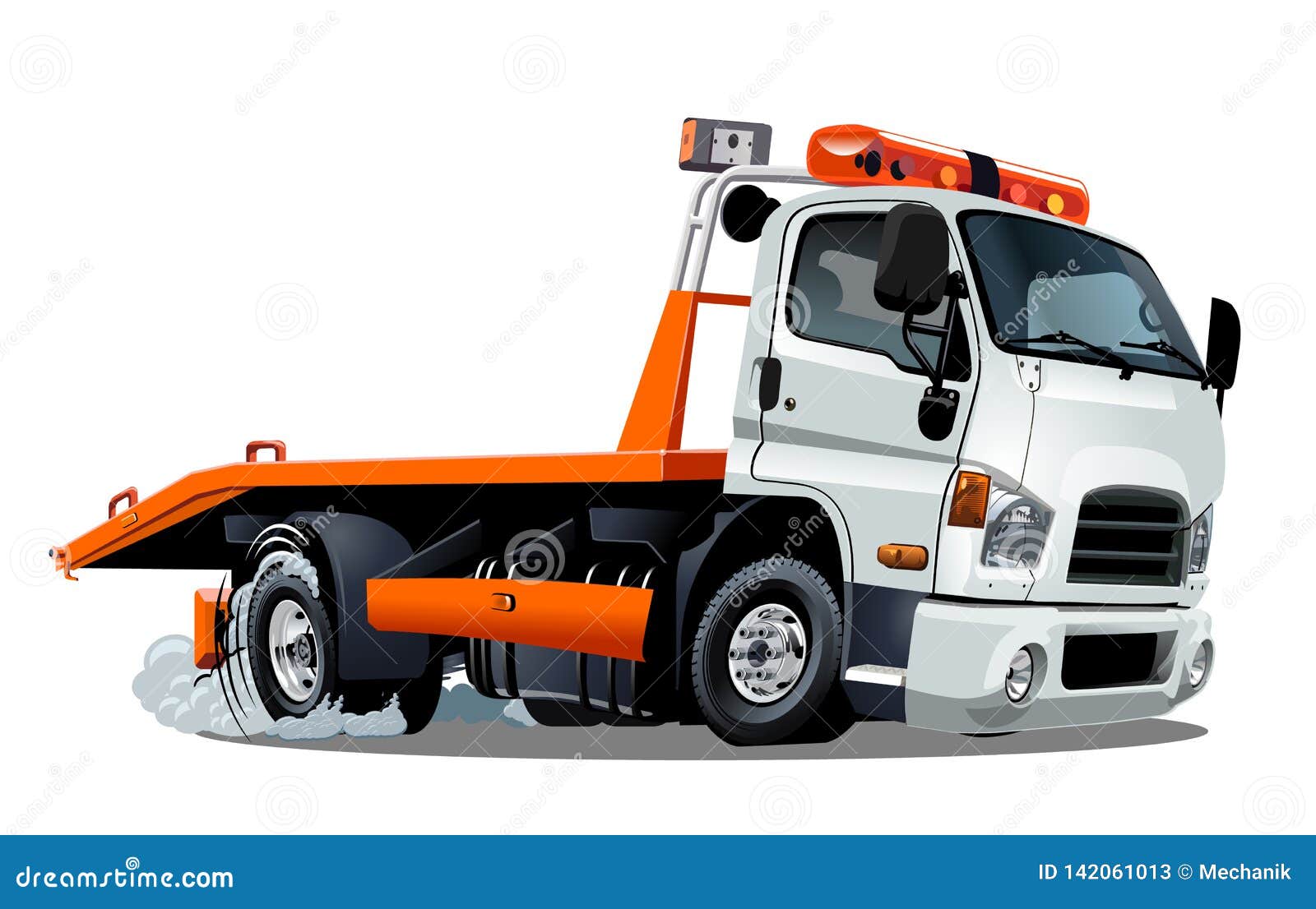 Cartoon Tow Truck Isolated on White Background Stock Vector ...