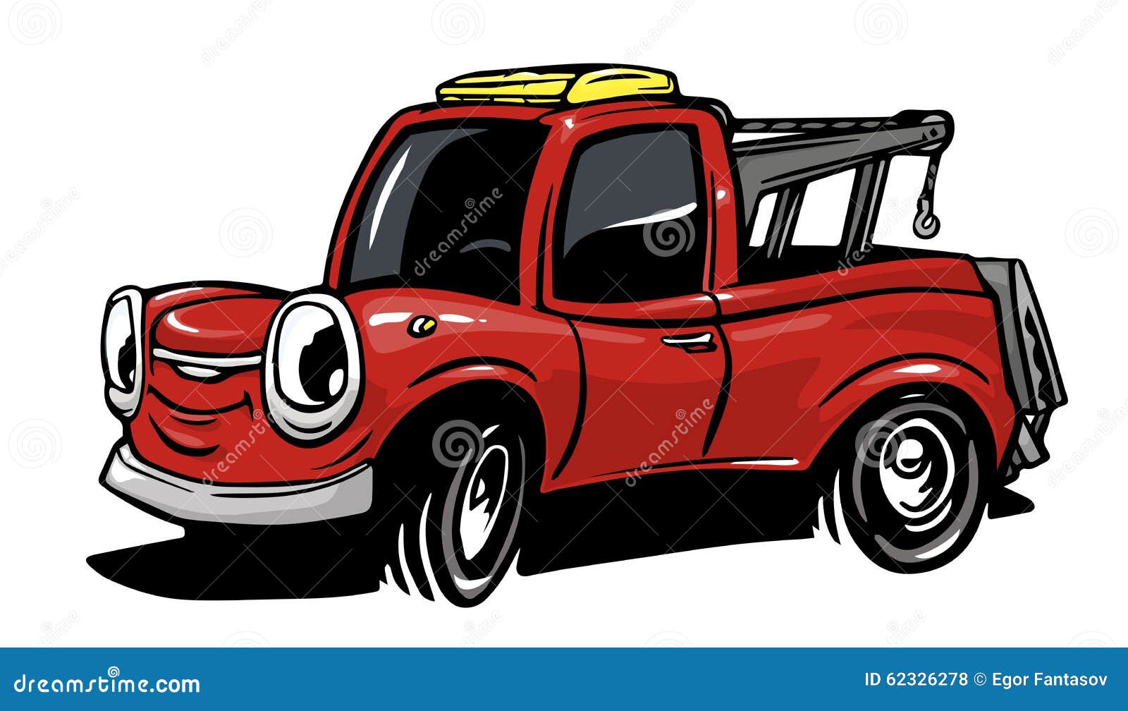 Cartoon tow truck stock vector. Illustration of crash - 62326278