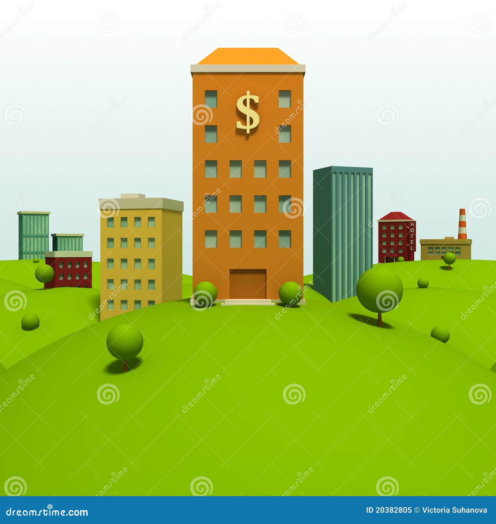 Cartoon Town Map. Vector Illustration | CartoonDealer.com #25307038