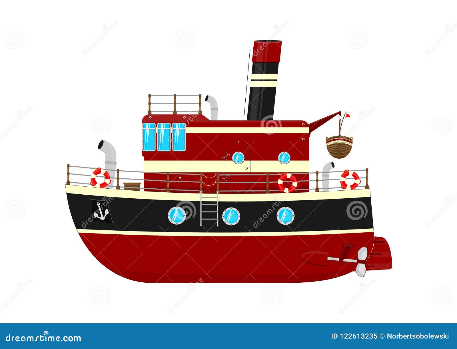 Cartoon toy ship. stock vector. Illustration of isolated - 122613235