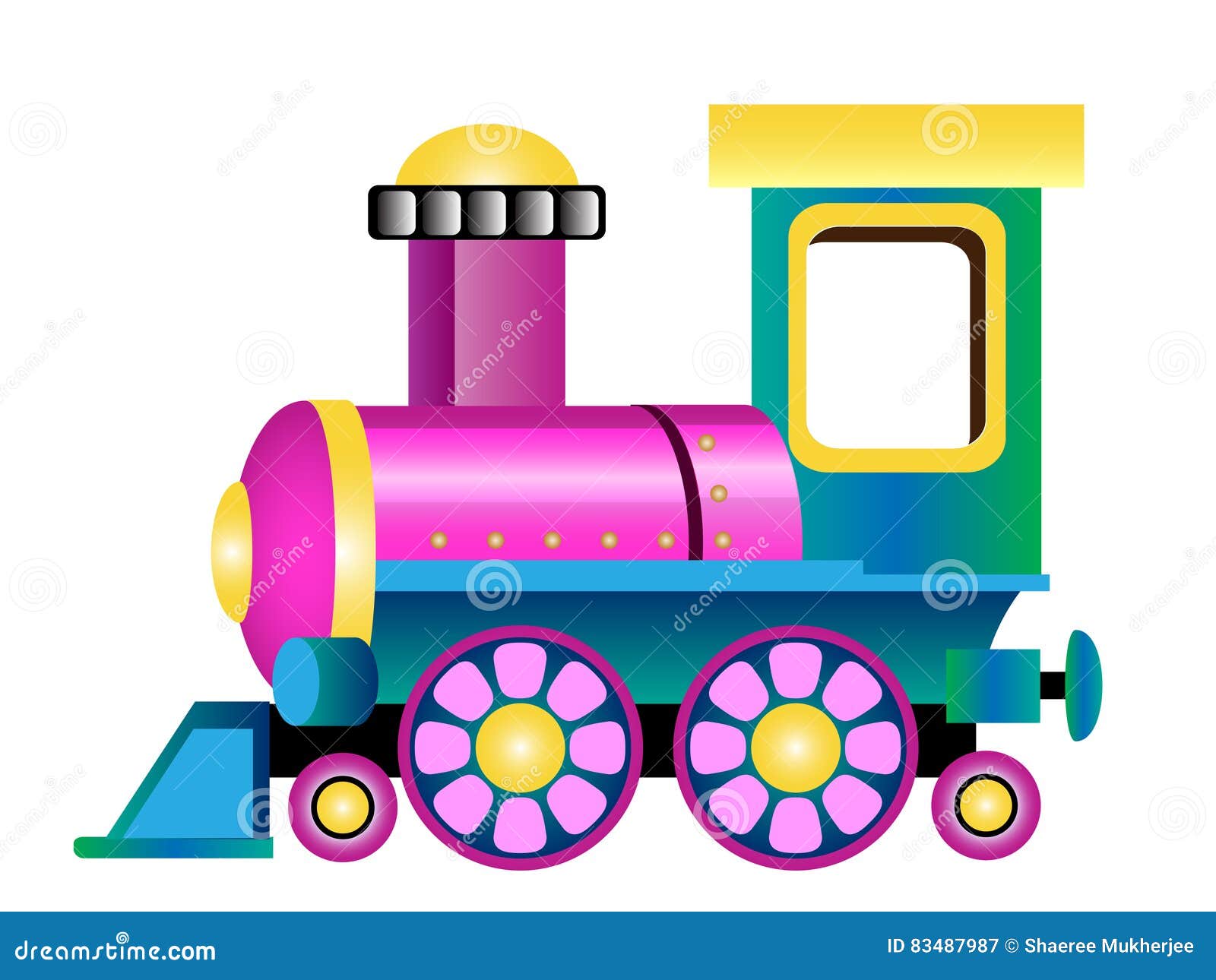 Train Engine Flat Cartoon. Railroad Passenger Train Or Carriage. Train ...