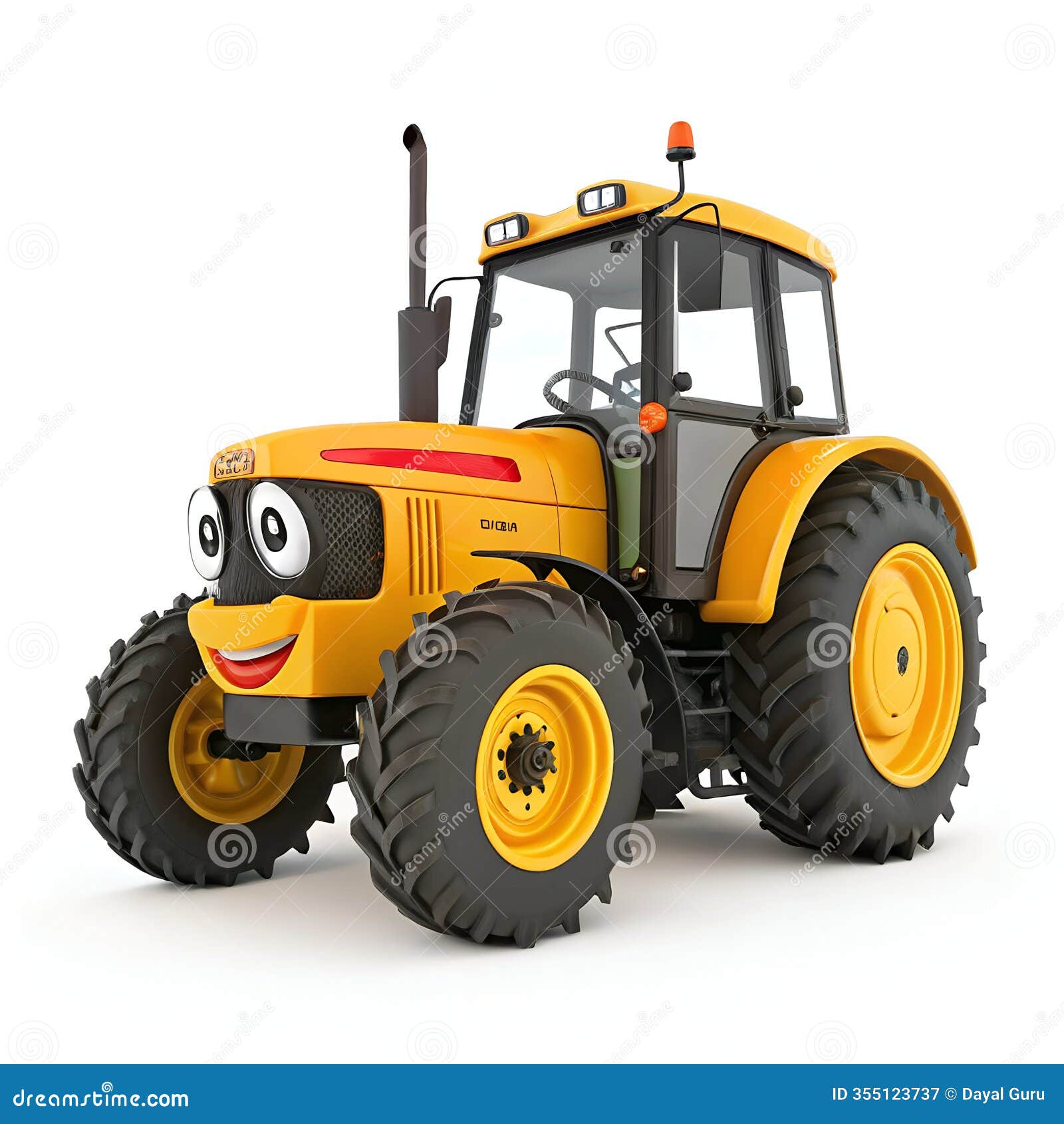 Cartoon Tractor Fun Farm Vehicle Design Stock Illustration ...