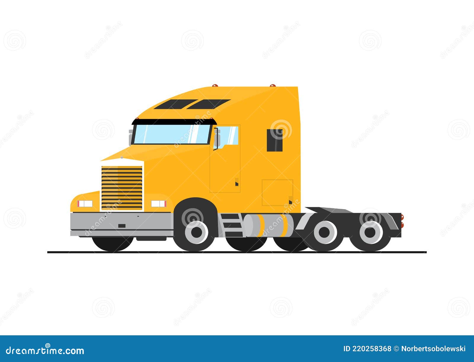 Conventional Semi Tractor Vector Illustration | CartoonDealer.com ...