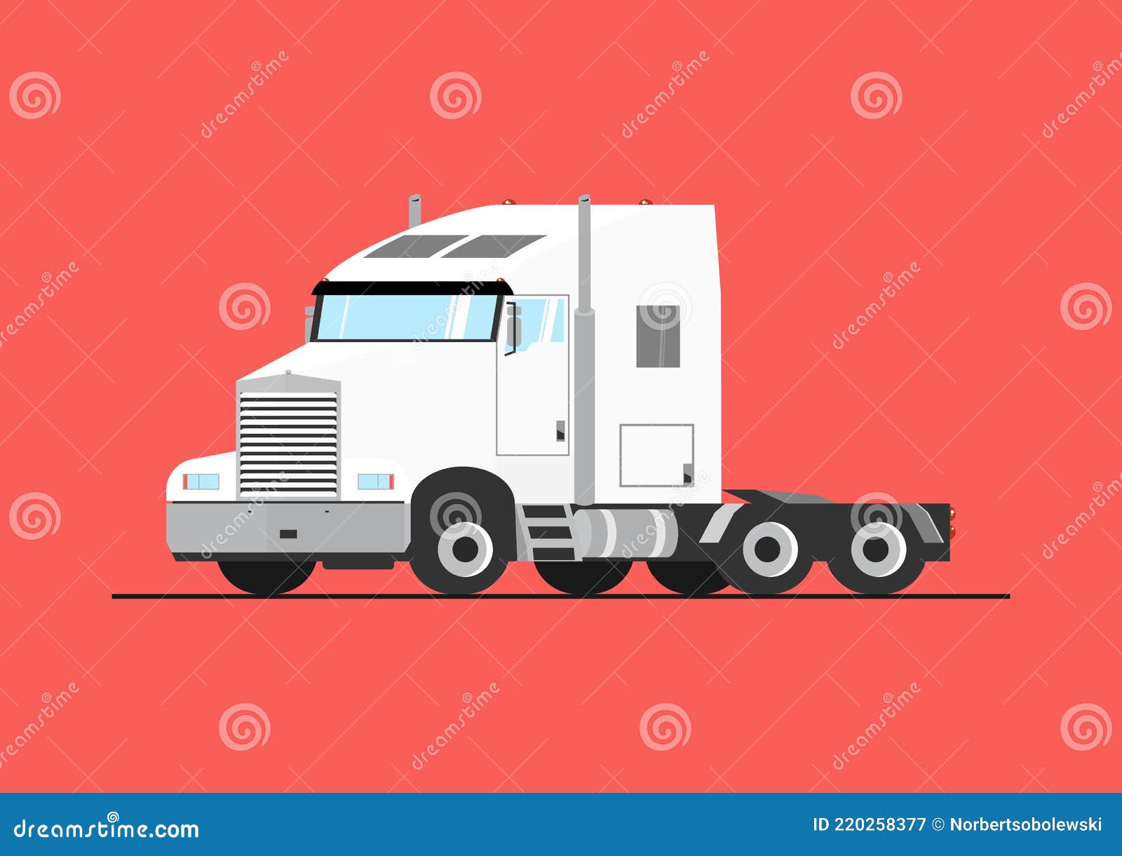 Conventional semi tractor stock vector. Illustration of freight - 220258377