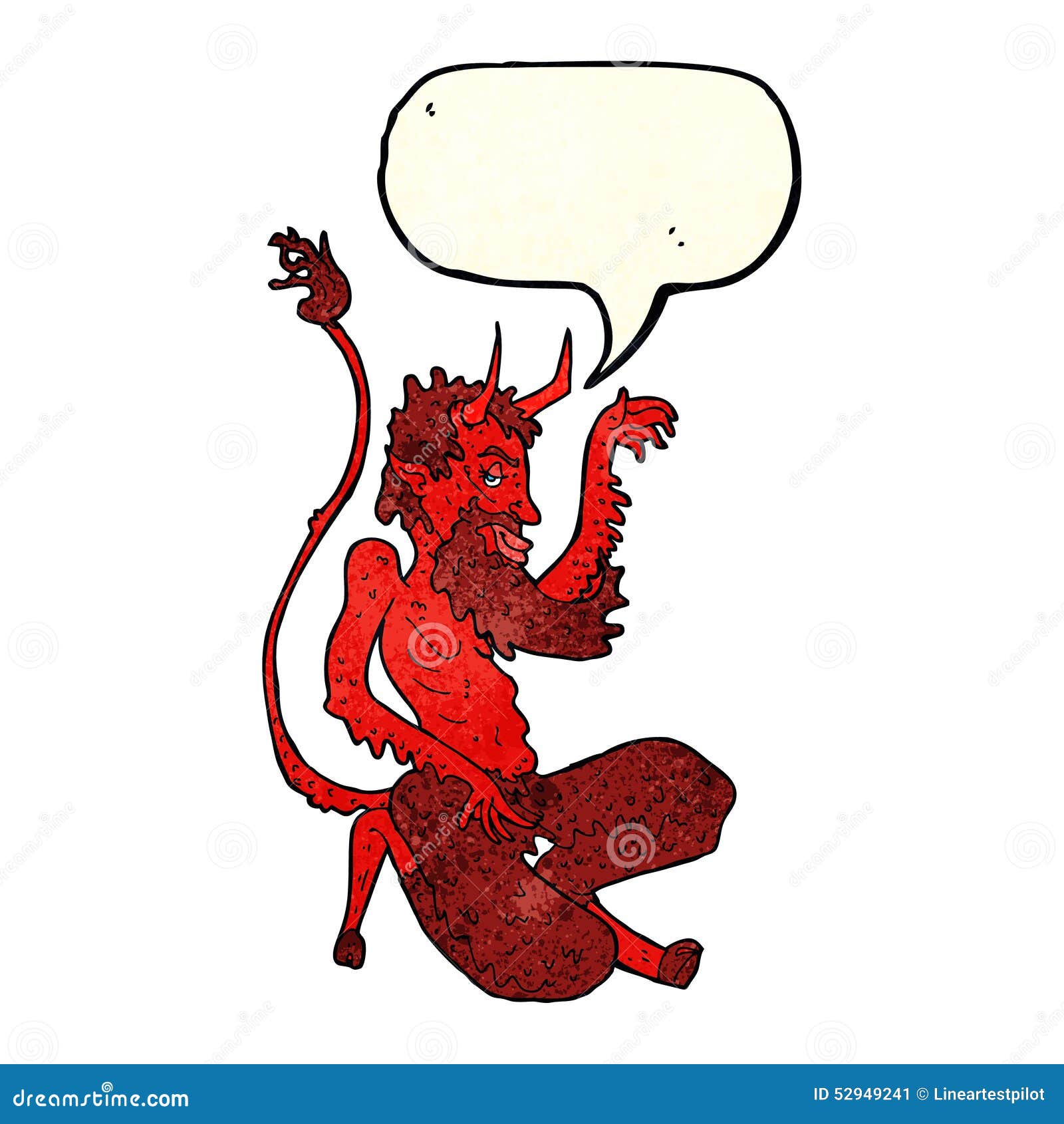 Cartoon Traditional Devil with Speech Bubble Stock Illustration ...