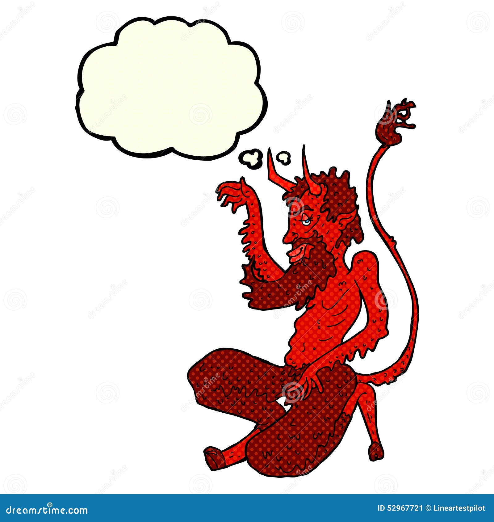 Cartoon Traditional Devil with Thought Bubble Stock Illustration ...