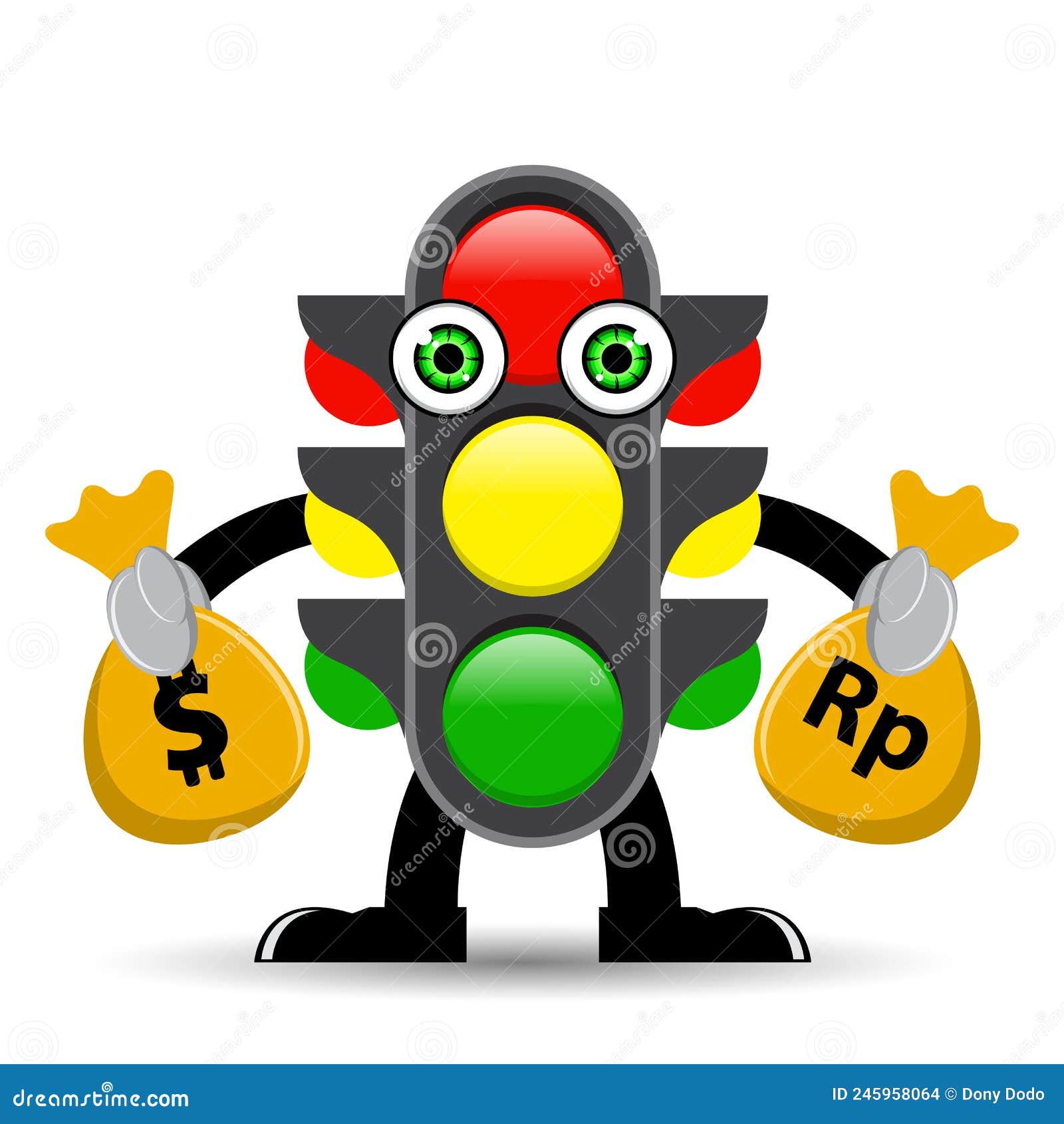 Cartoon Traffic Light Character Design Stock Vector - Illustration of ...