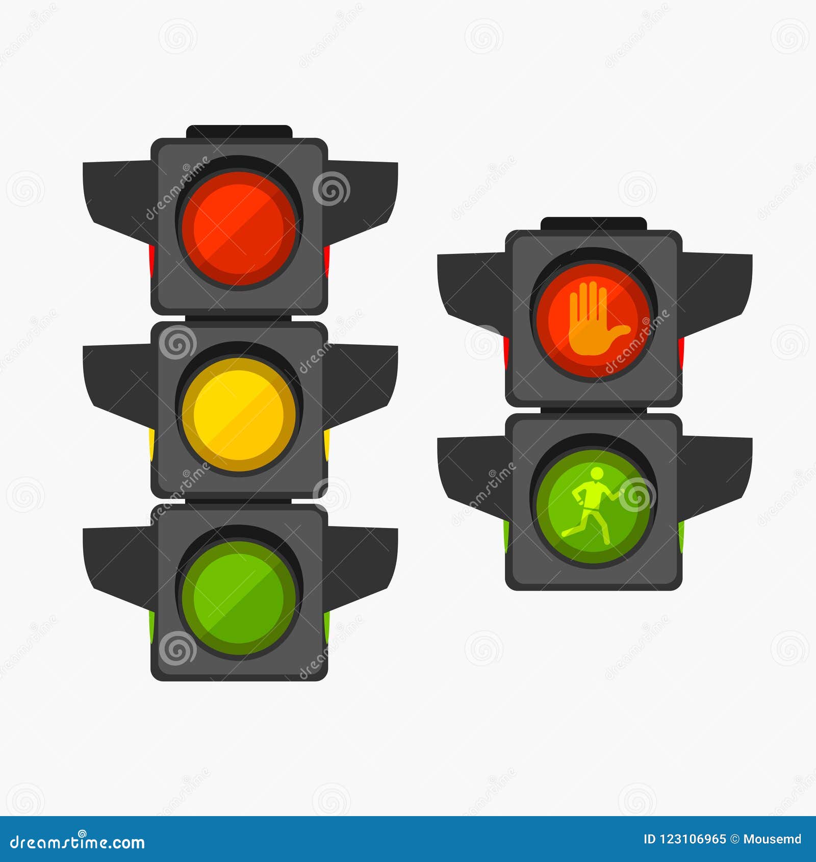 Cartoon Traffic Light Different Types Set. Vector Stock Vector ... Cartoon Traffic Light Different Types Set. Vector Stock Vector ...