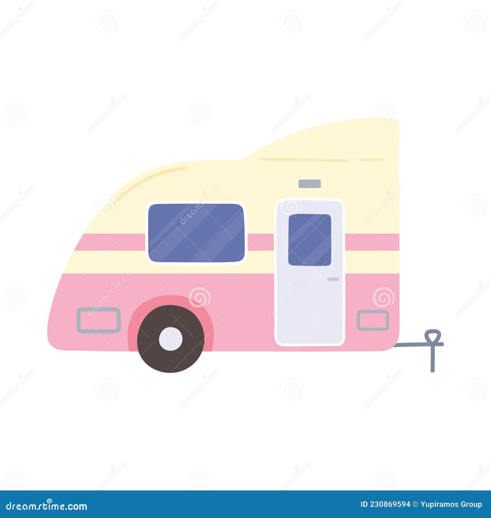 Cartoon trailer camping stock illustration. Illustration of isolation ...