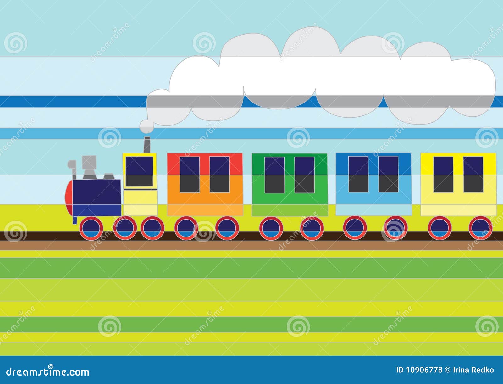 Cartoon train stock illustration. Illustration of railway - 10906778