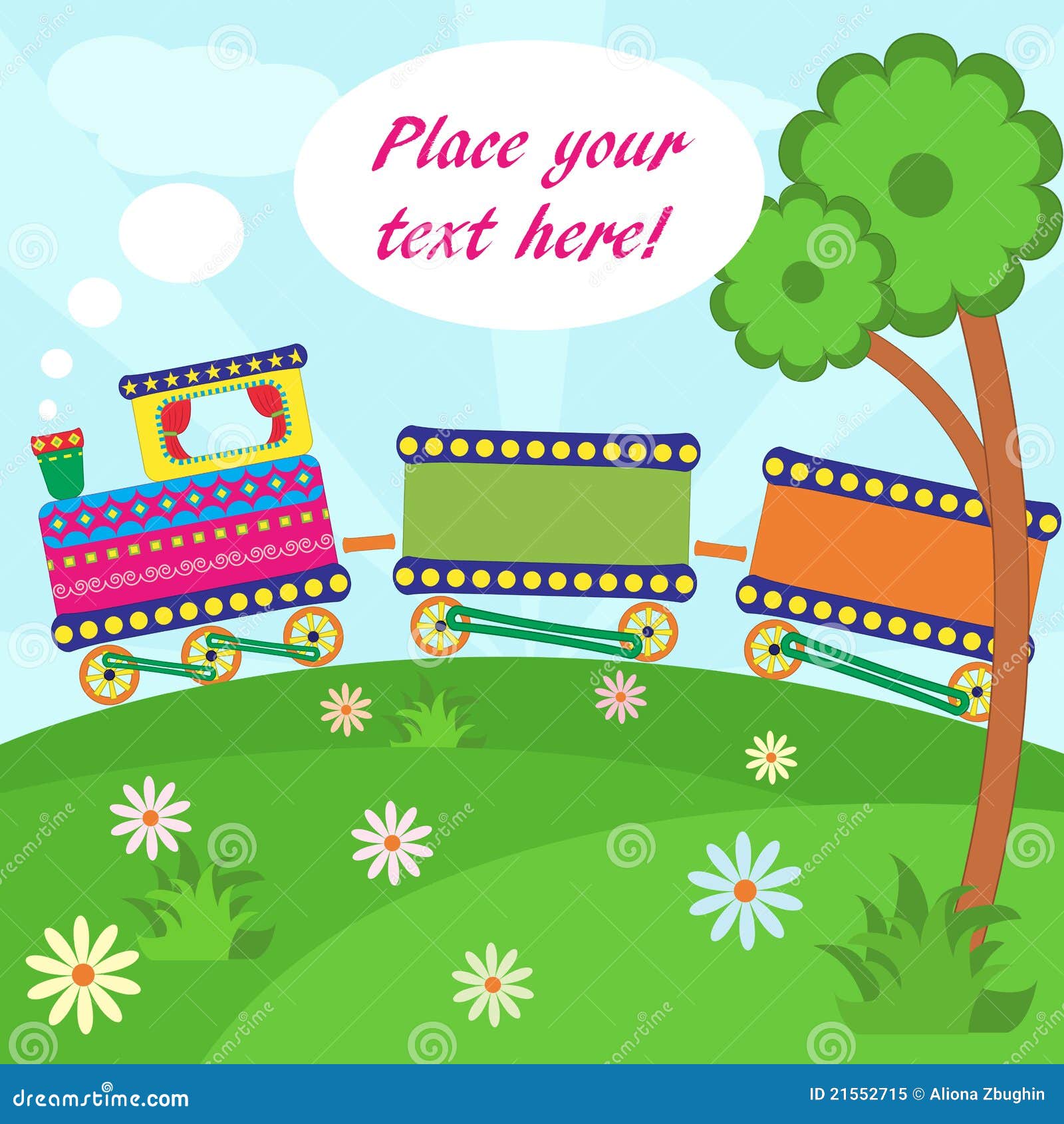 Cartoon Train Ride Background Stock Image | CartoonDealer.com #48460375