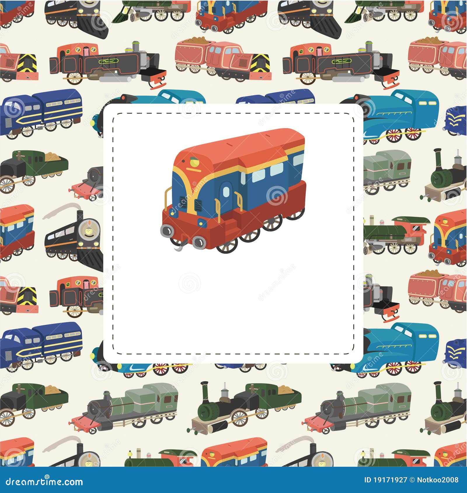 Cartoon train card stock vector. Illustration of cartoon - 19171927