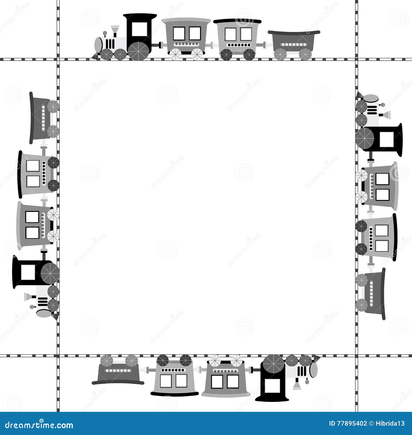 Cartoon train frame stock vector. Illustration of wagon - 77895402