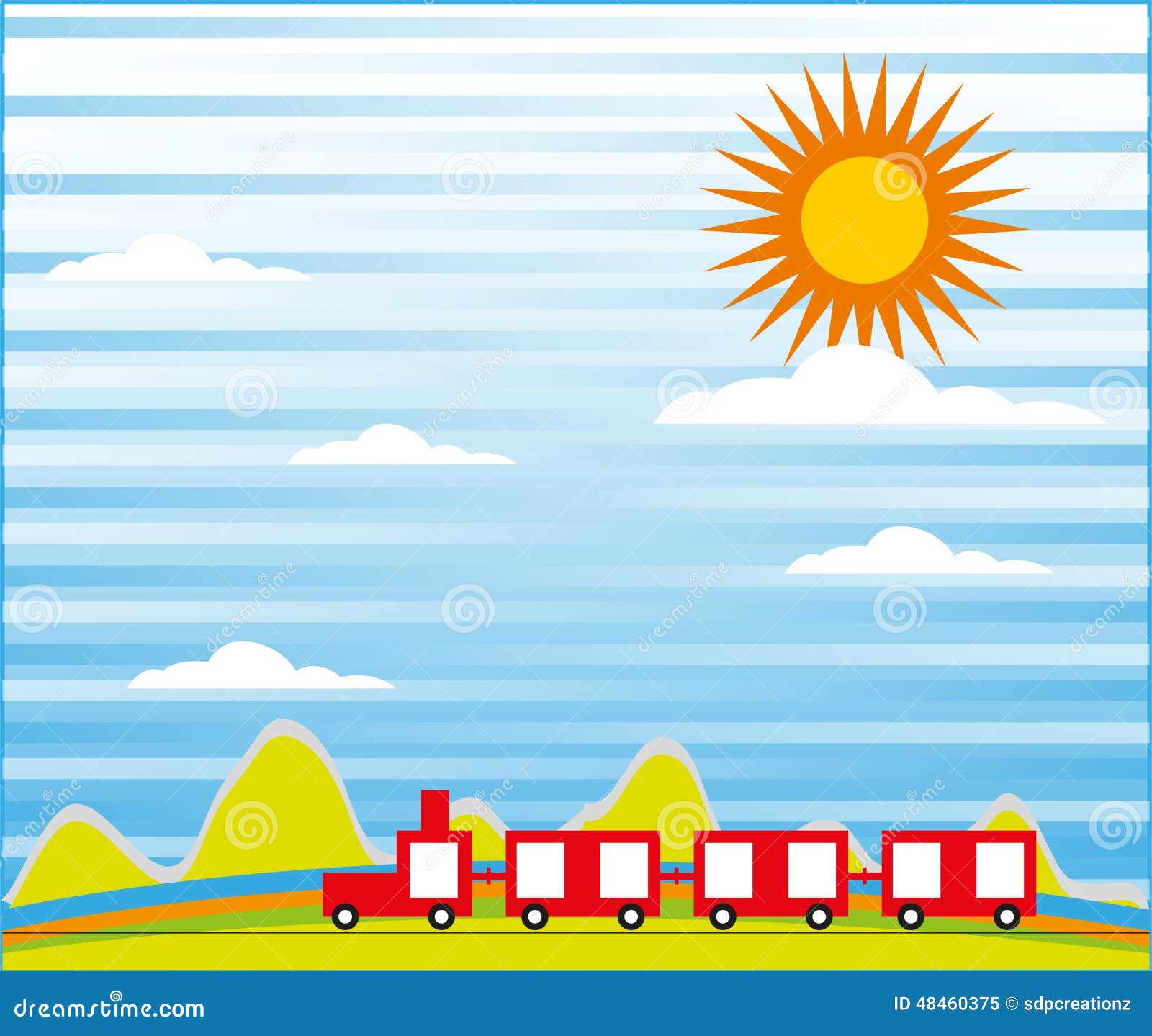 Cartoon Train Ride Background Stock Image | CartoonDealer.com #48460375