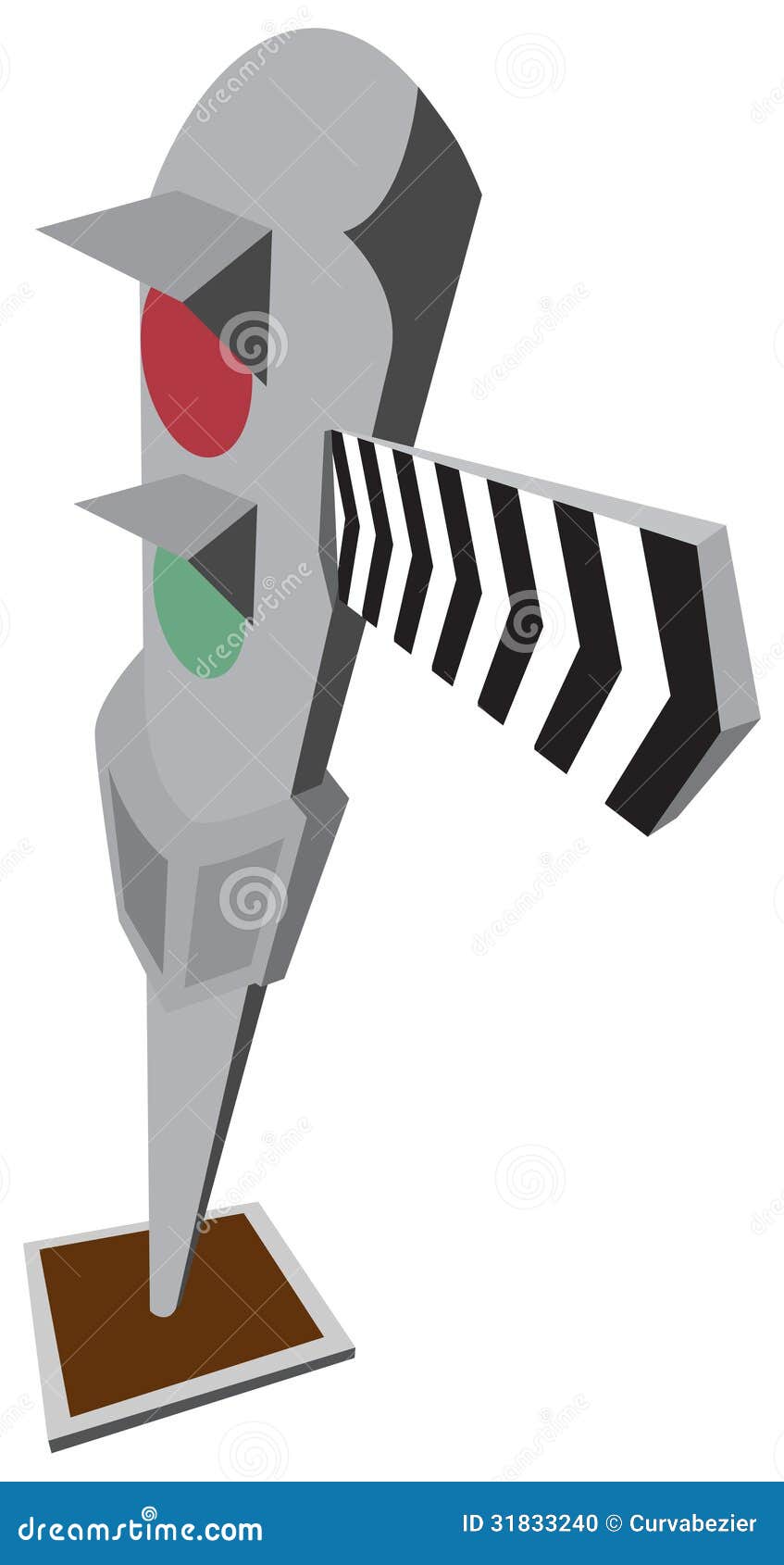 Cartoon train signal stock illustration. Illustration of equipment ...