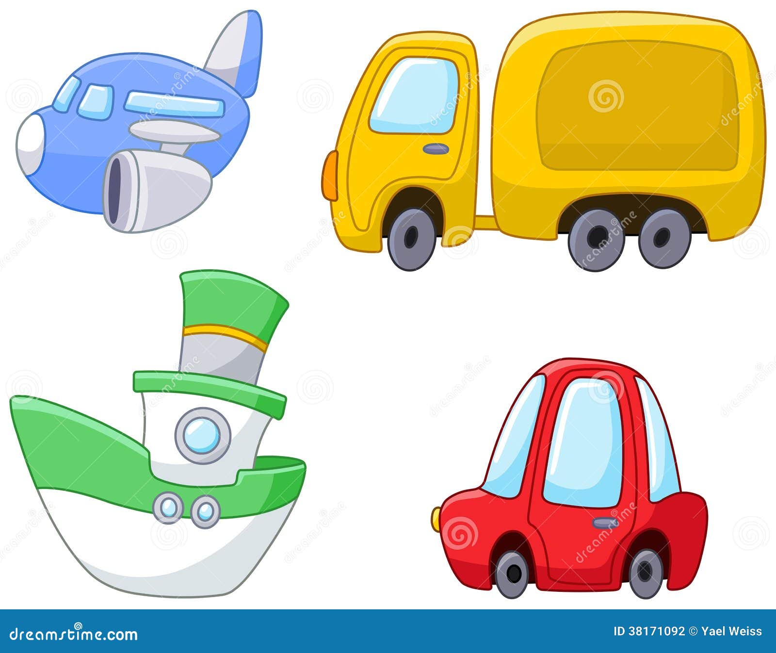 Cartoon transport set stock vector. Illustration of simple - 38171092