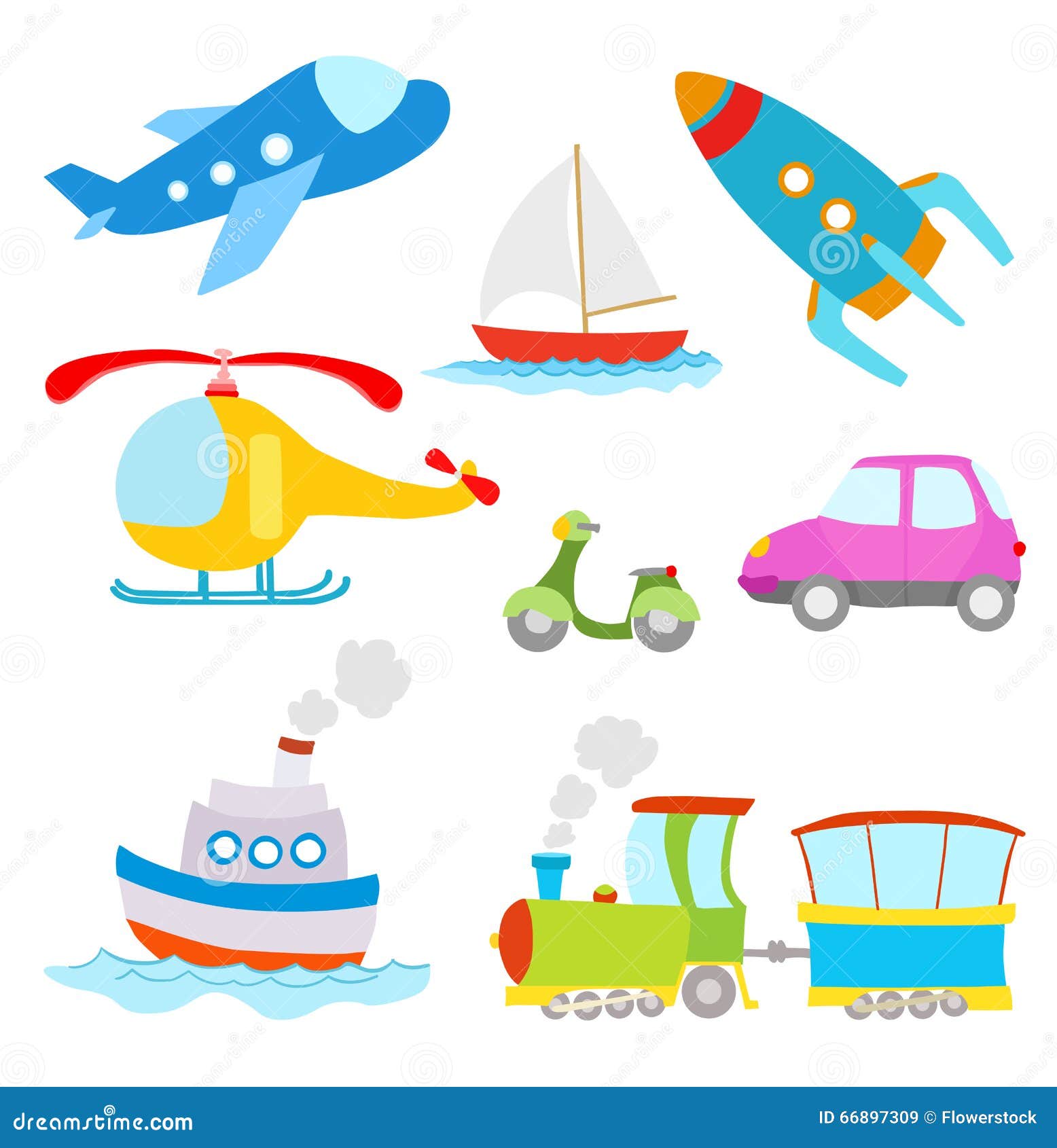 Cartoon transportation stock vector. Illustration of travel - 66897309