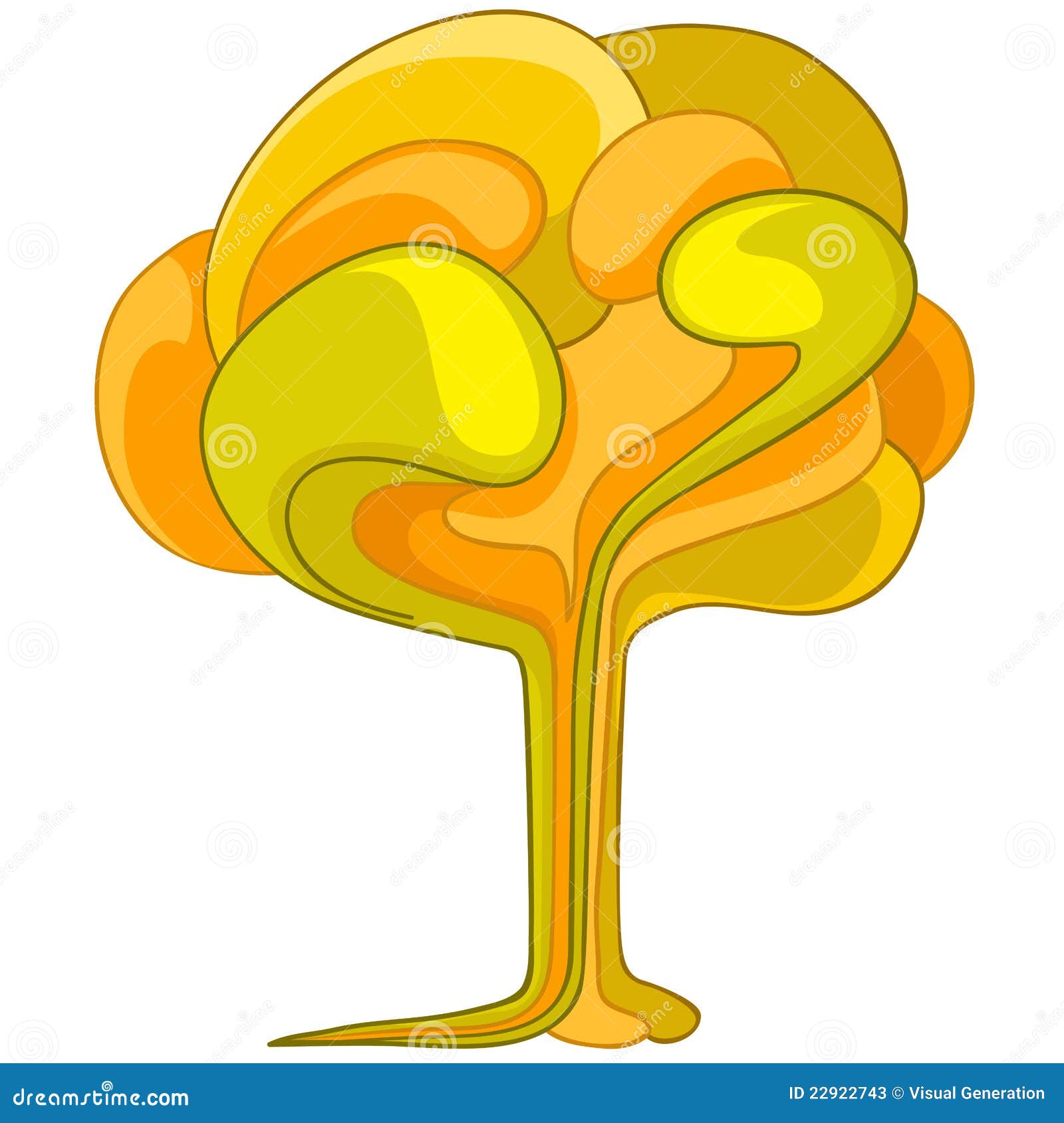 Cartoon Tree stock vector. Illustration of stem, leaves - 22922743