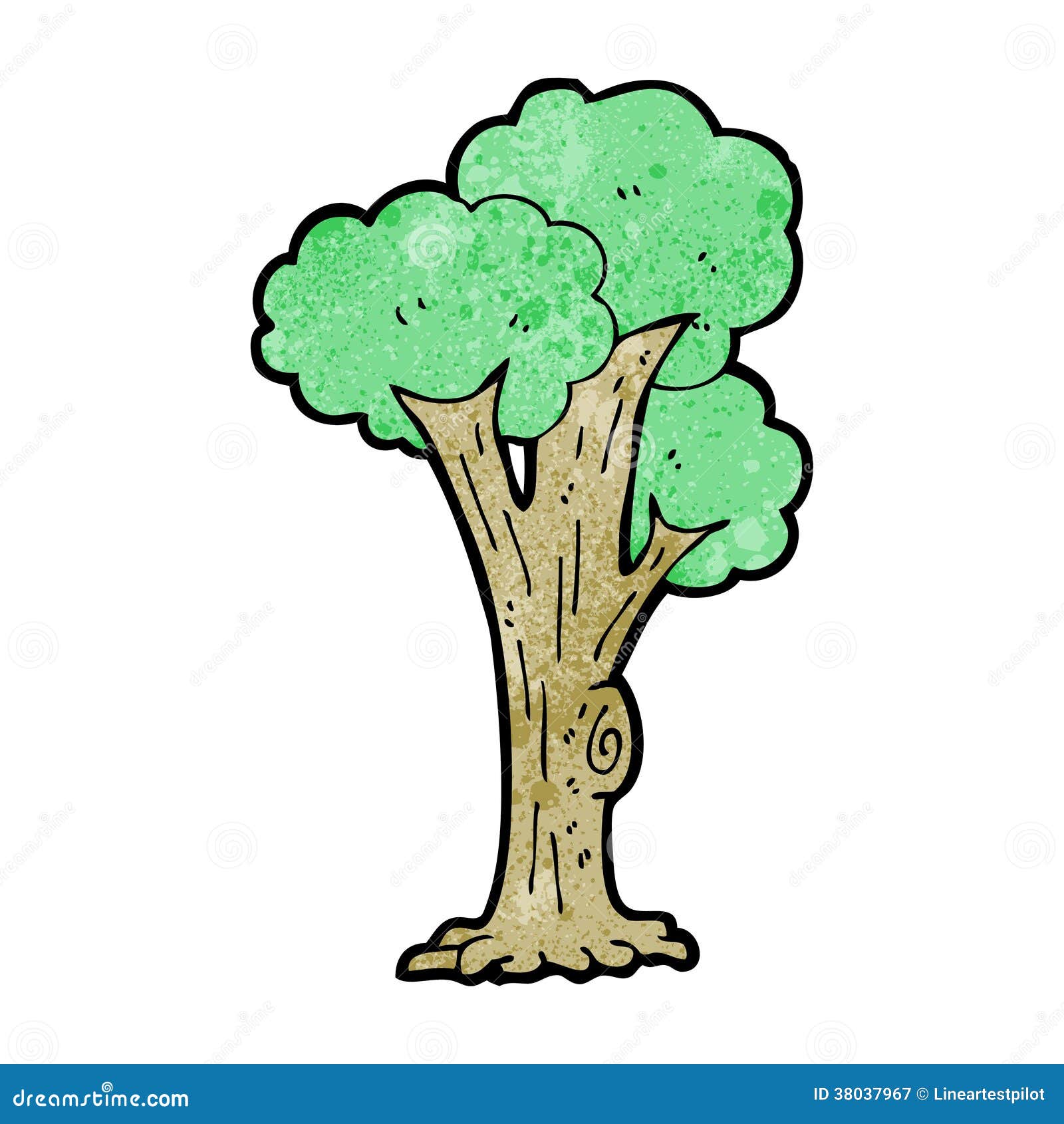 Cartoon tree stock vector. Illustration of grunge, hand - 38037967