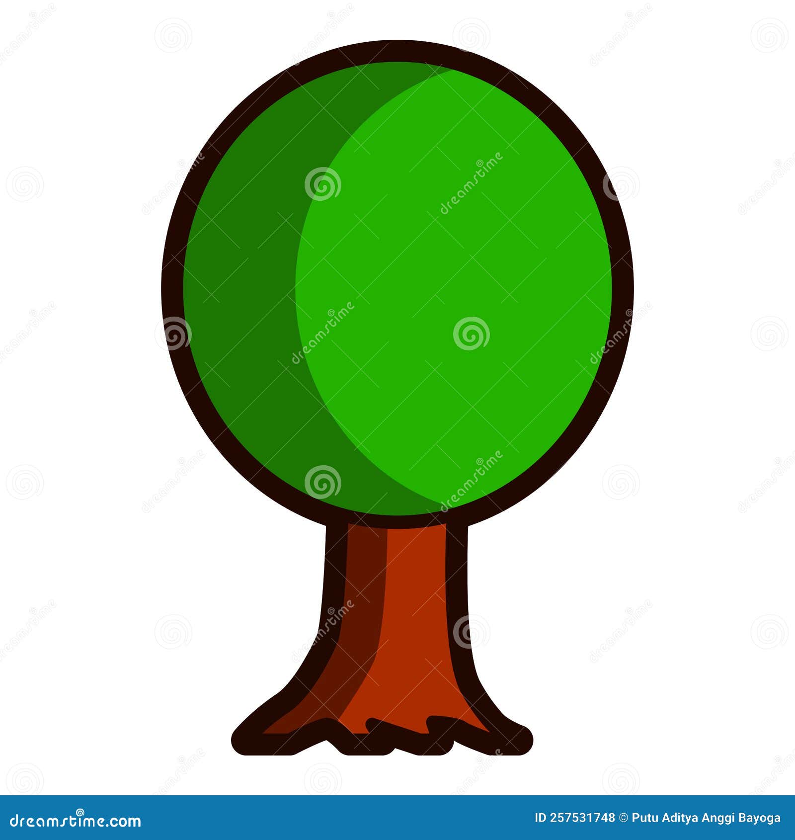 Cartoon tree stock vector. Illustration of nature, plant - 257531748