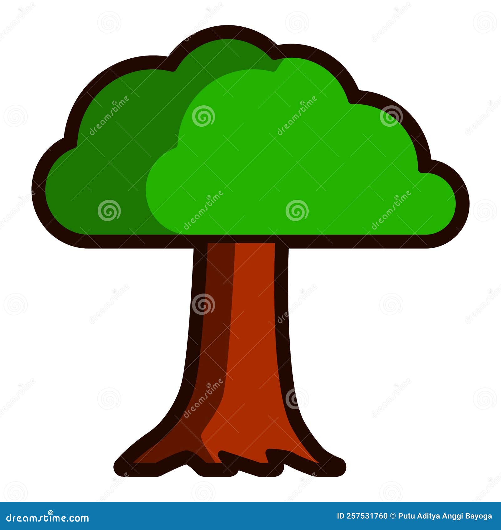 Cartoon tree stock vector. Illustration of nature, plant - 257531760