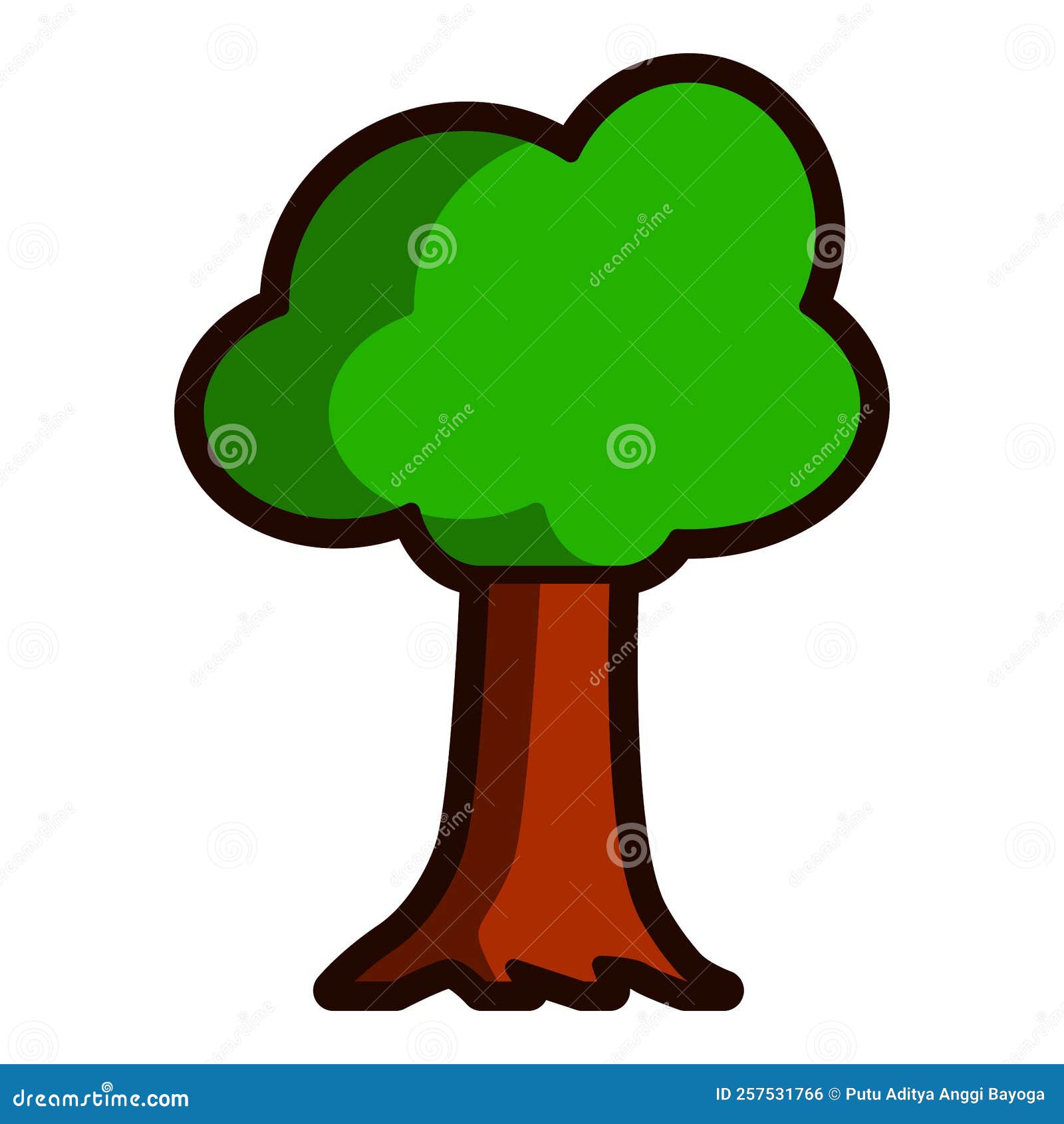 Cartoon tree stock vector. Illustration of plant, tree - 257531766