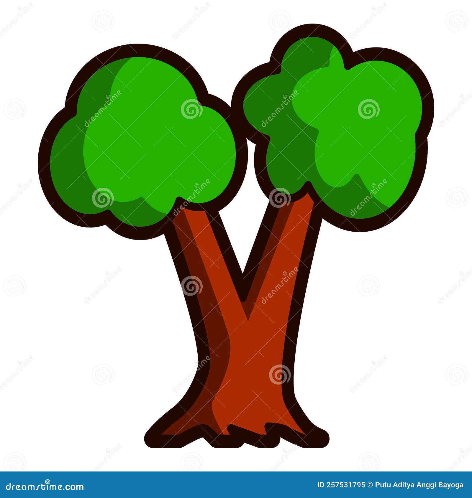 Cartoon tree stock vector. Illustration of icon, tree - 257531795