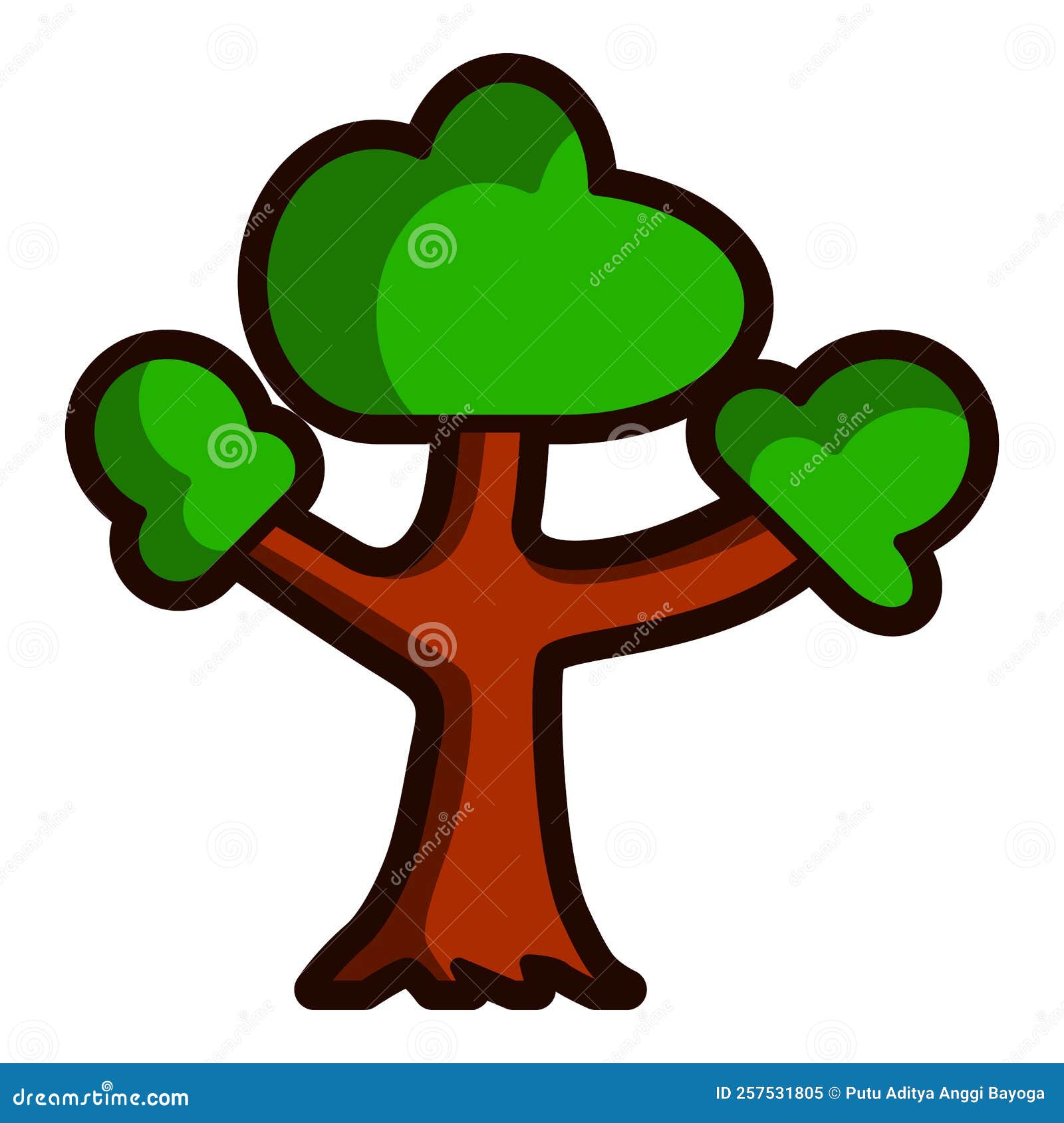 Cartoon tree stock vector. Illustration of nature, cartoon - 257531805
