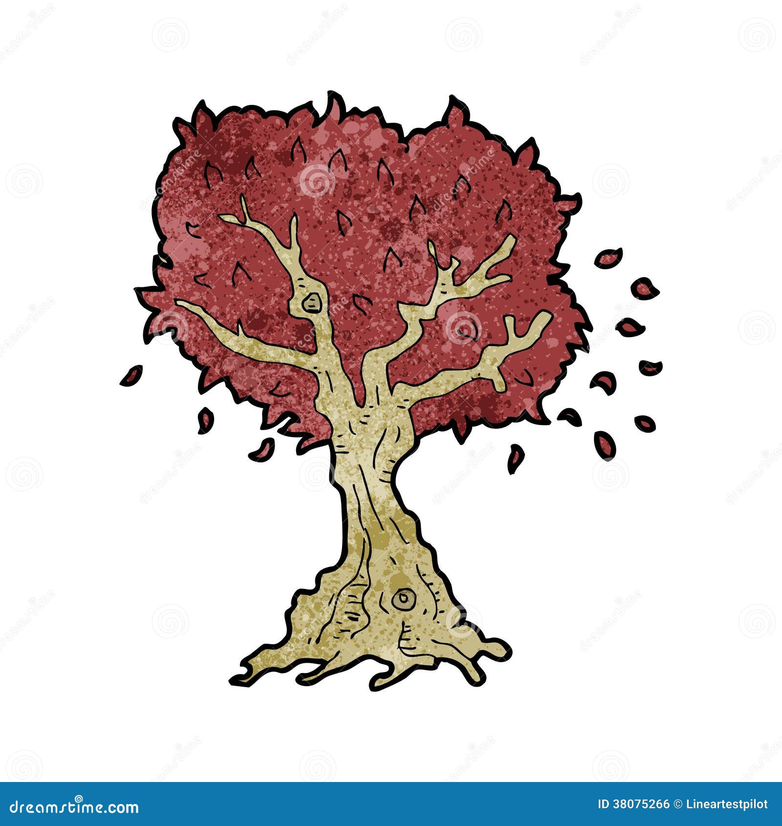 Cartoon tree in fall stock illustration. Illustration of cartoon - 38075266