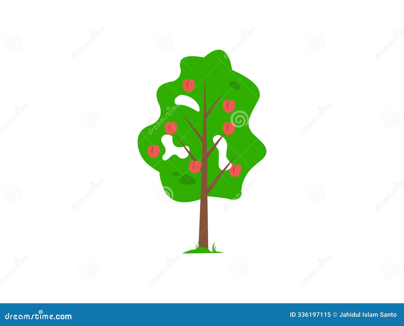 Cartoon Tree Fruit Tree Trees Tree Shaped Tree Decoration Stock ...