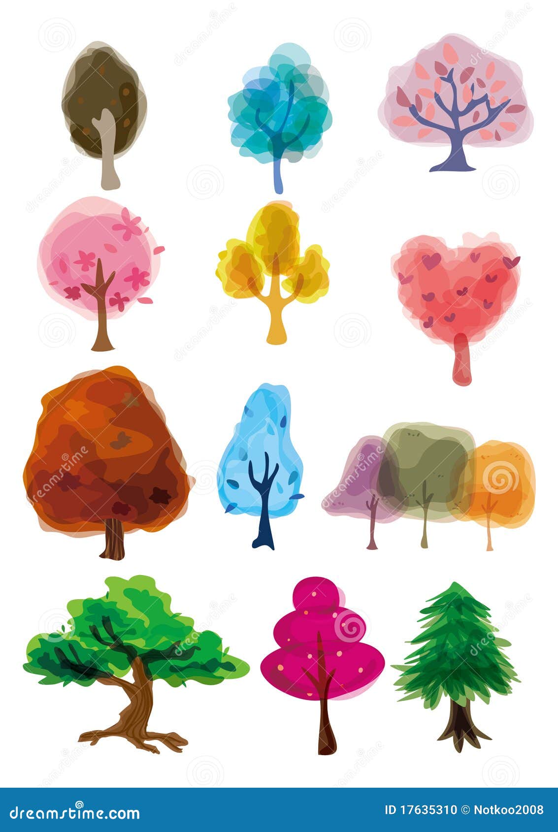 Cartoon tree icon stock vector. Illustration of brown - 17635310