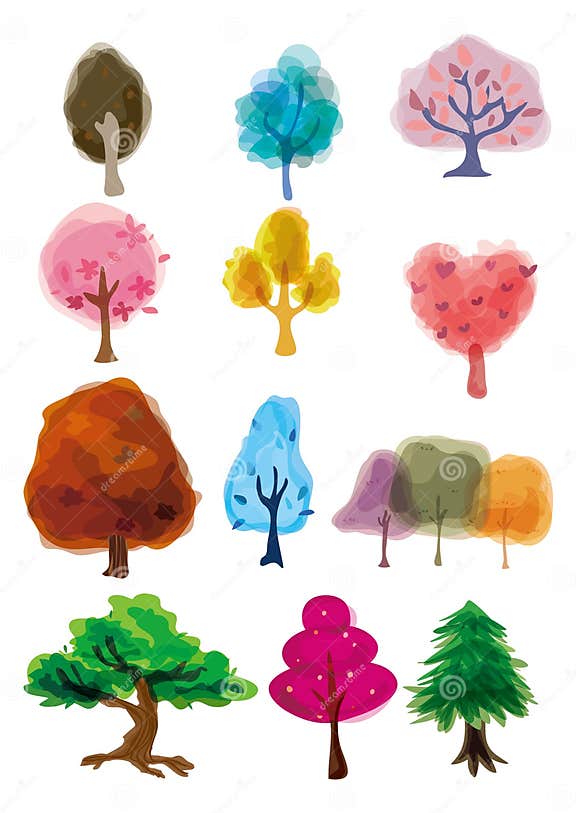 Cartoon tree icon stock vector. Illustration of brown - 17635310