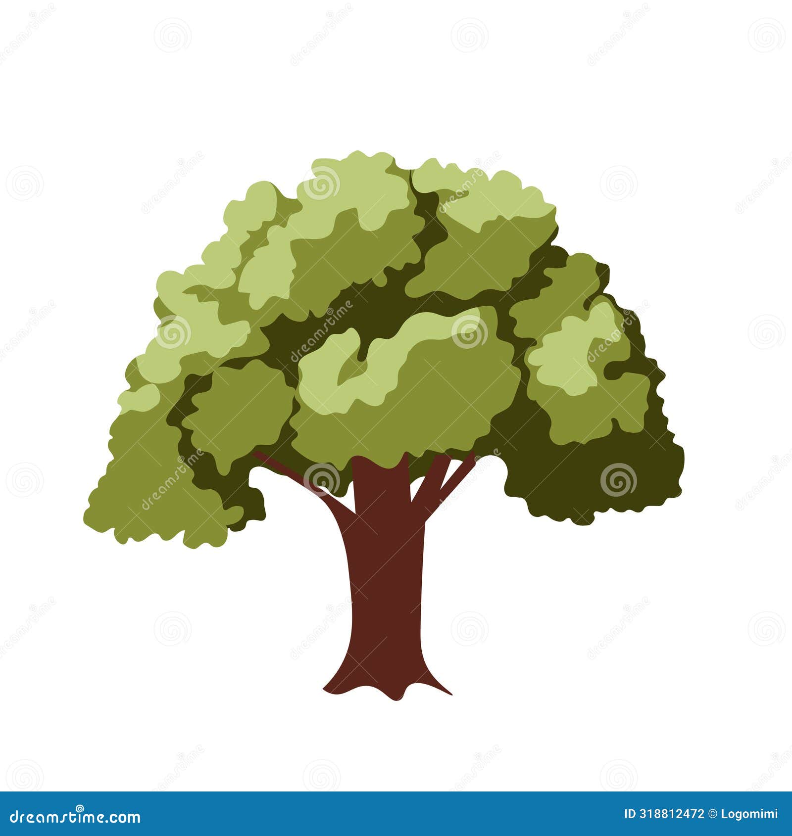 Cartoon Tree Illustration, Tree Vector Image Isolated Stock Vector ...