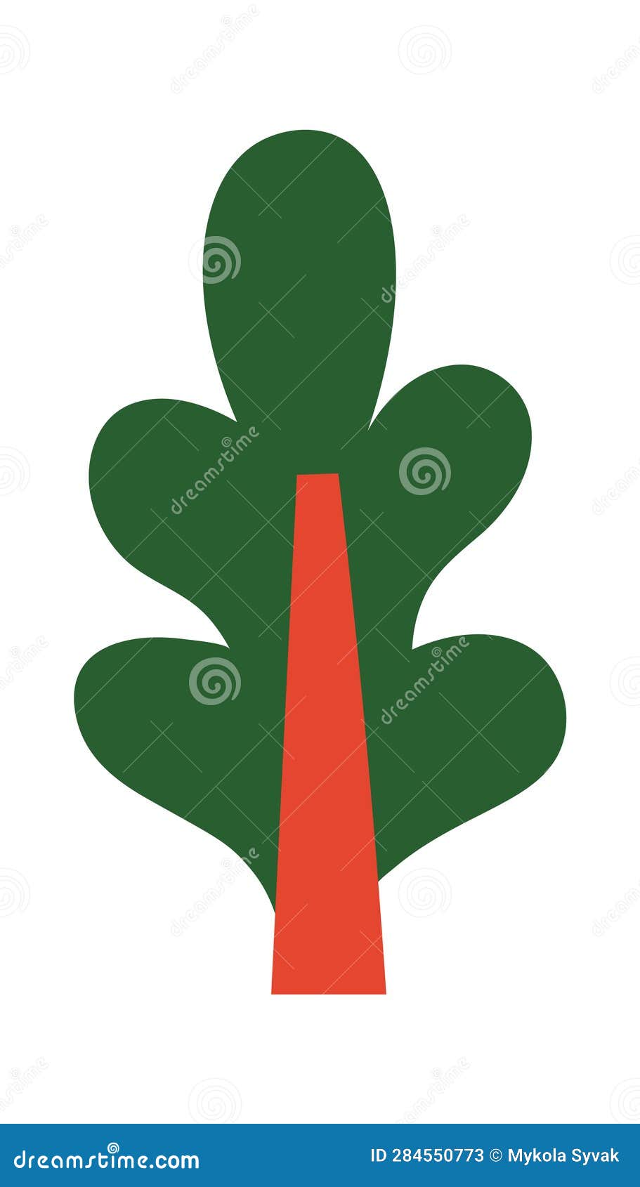 Cartoon Tree with Leaves stock vector. Illustration of tree - 284550773