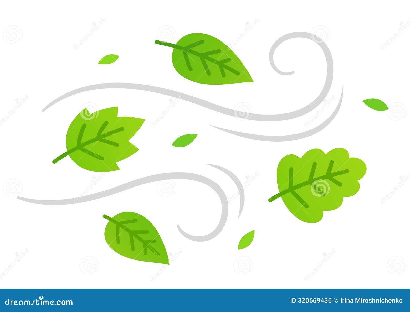 Cartoon Tree Leaves in the Wind Stock Vector - Illustration of leaves ...