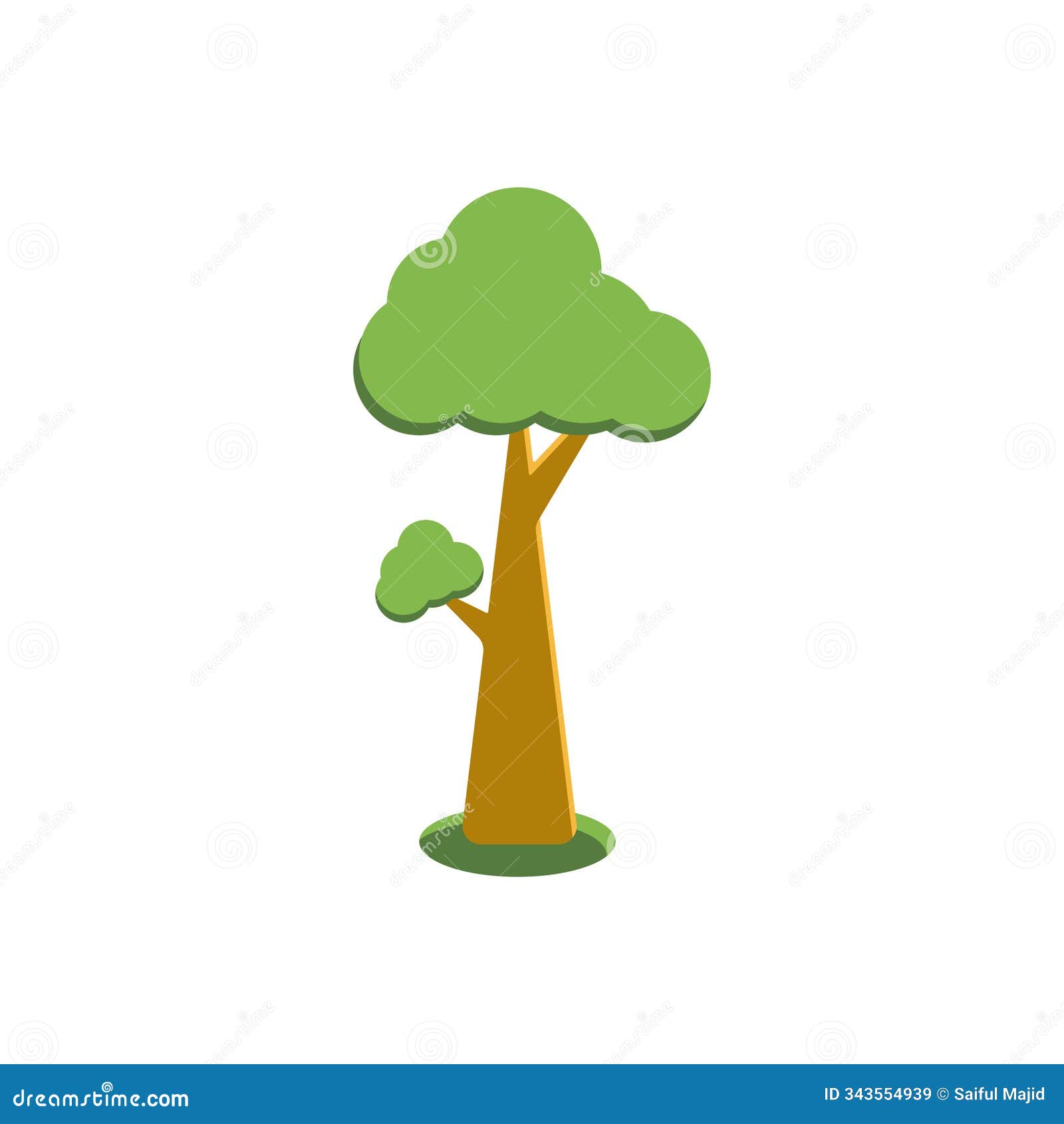 Cartoon Tree Logo Template Icon Stock Vector - Illustration of cartoon ...