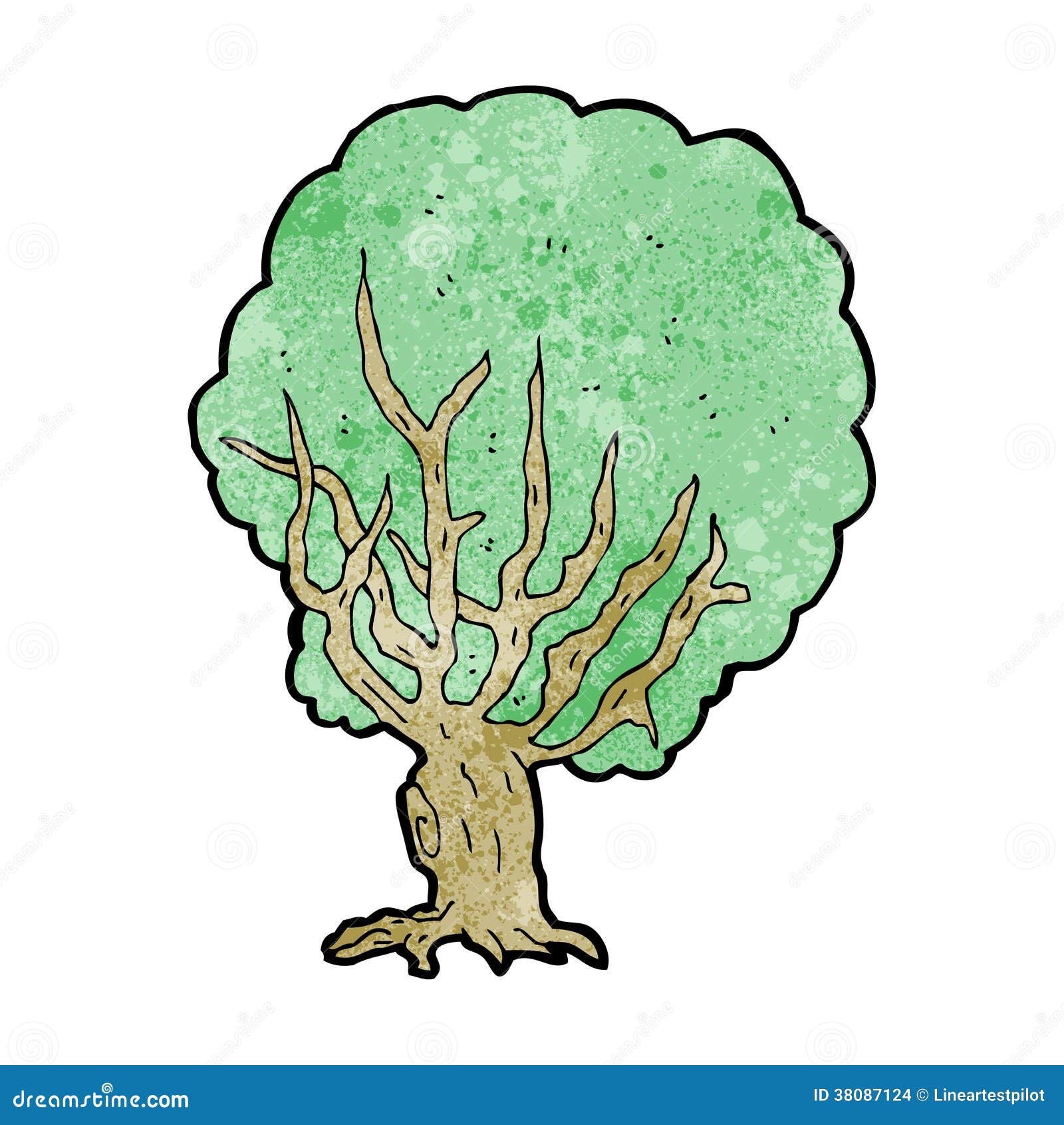 Cartoon tree stock vector. Illustration of hand, drawn - 38087124