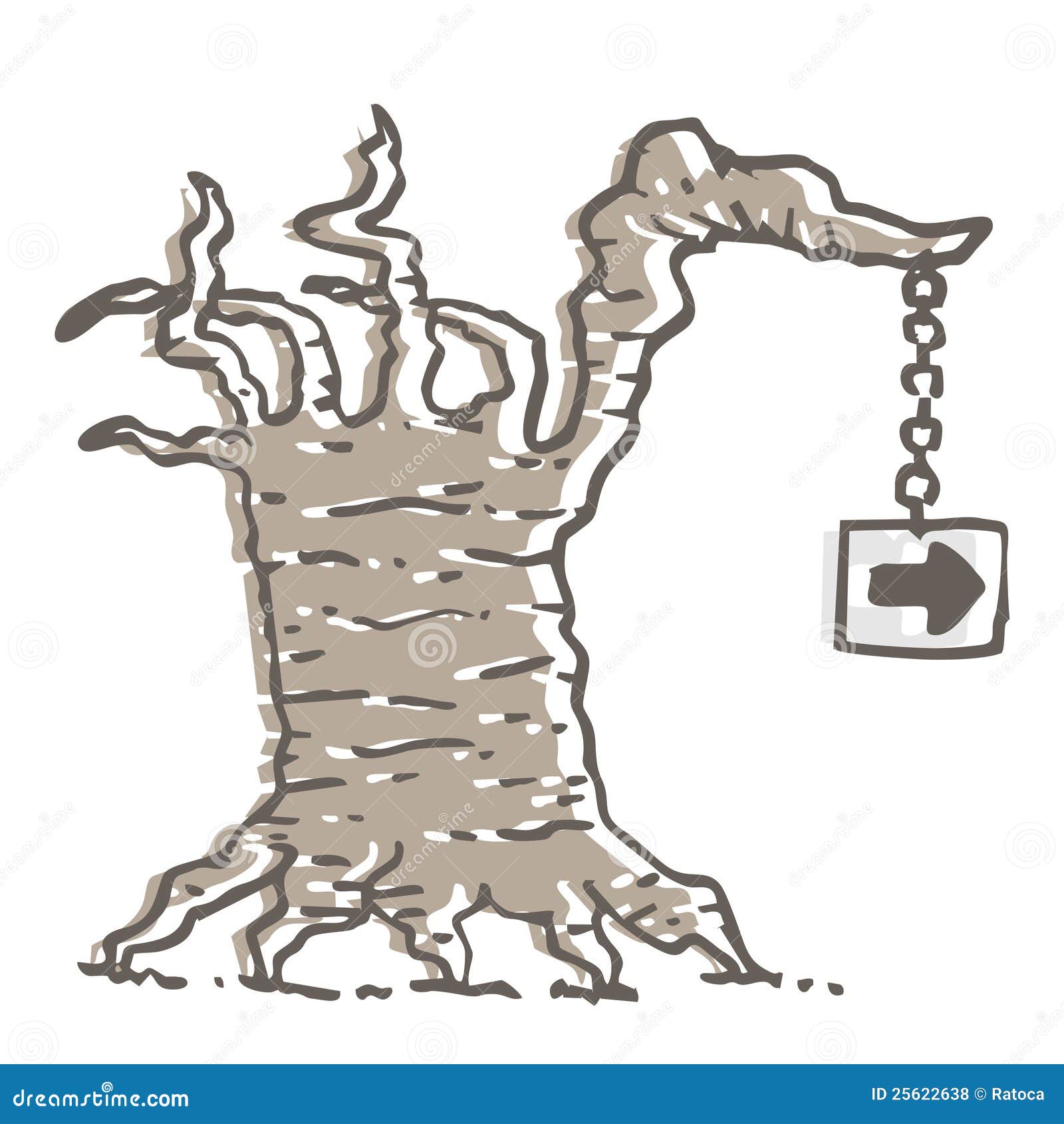 Cartoon tree sign stock vector. Illustration of card - 25622638