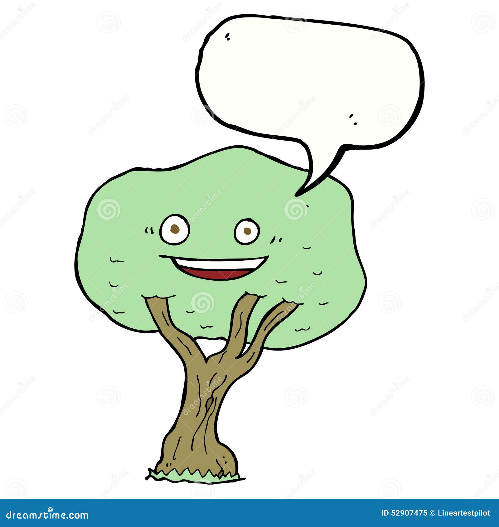 Cartoon Tree with Speech Bubble Stock Illustration - Illustration of ...