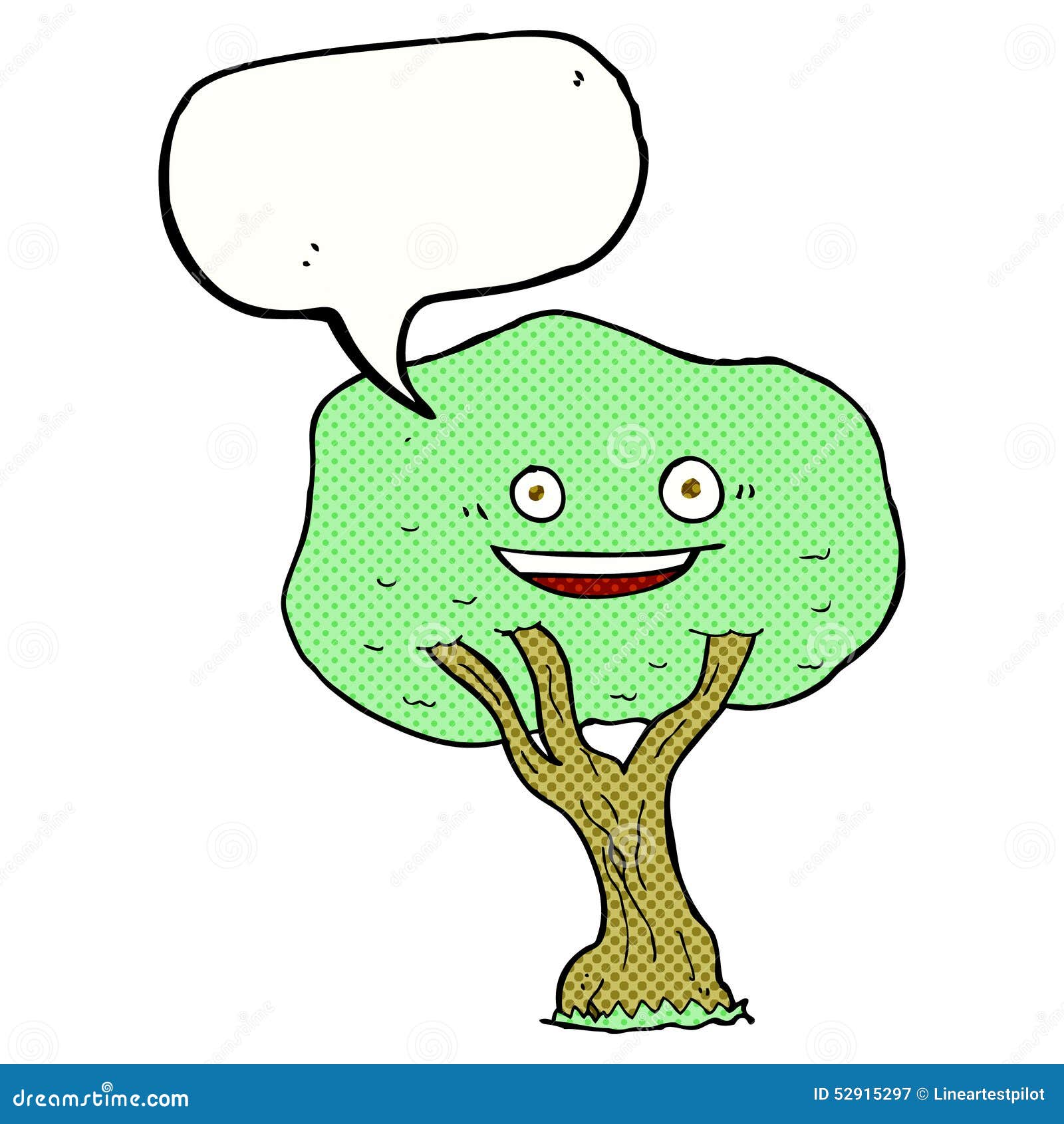 Cartoon Tree with Speech Bubble Stock Illustration - Illustration of ...