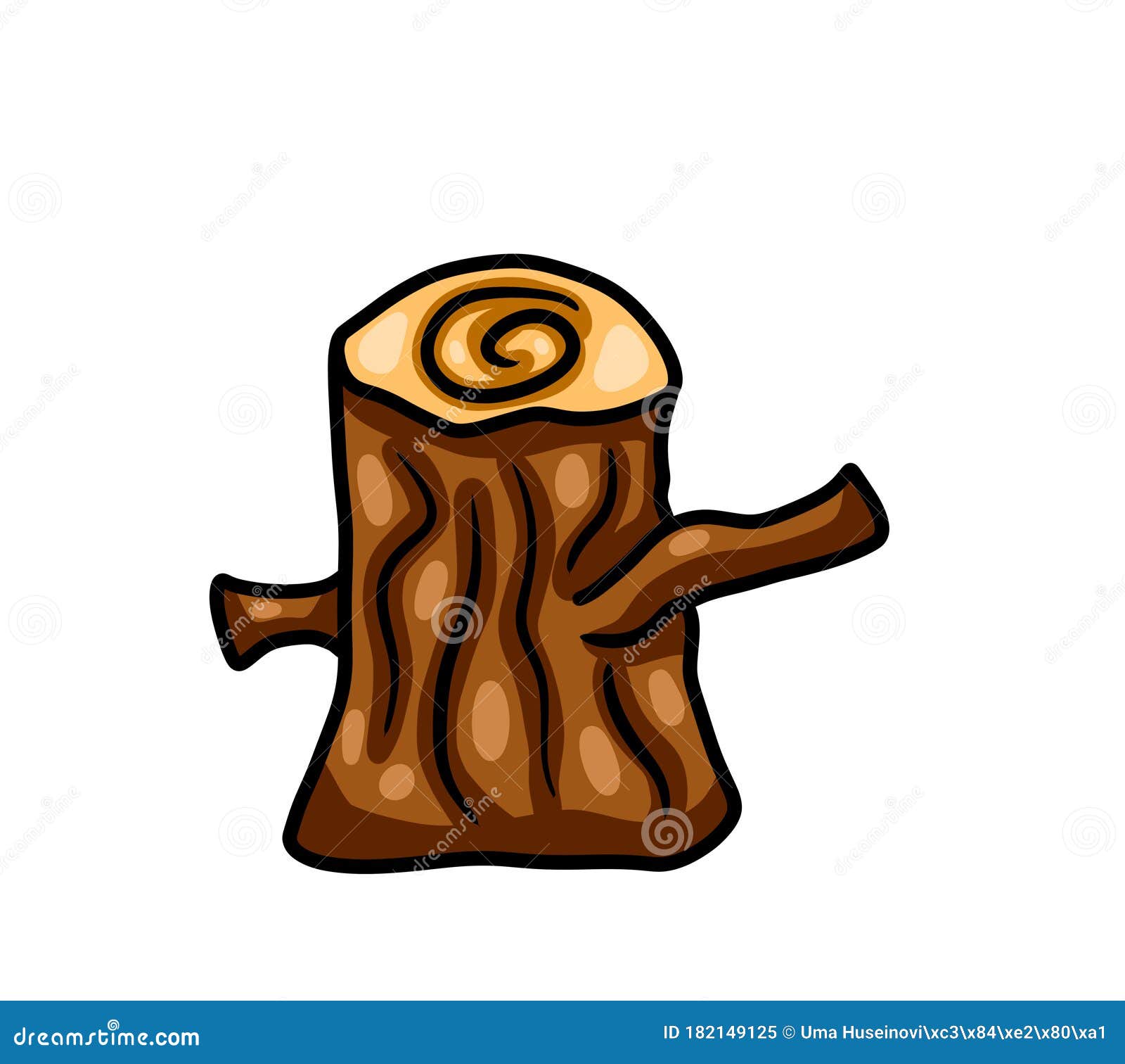 A Wonderful Cartoon Tree Stump Stock Illustration - Illustration of ...