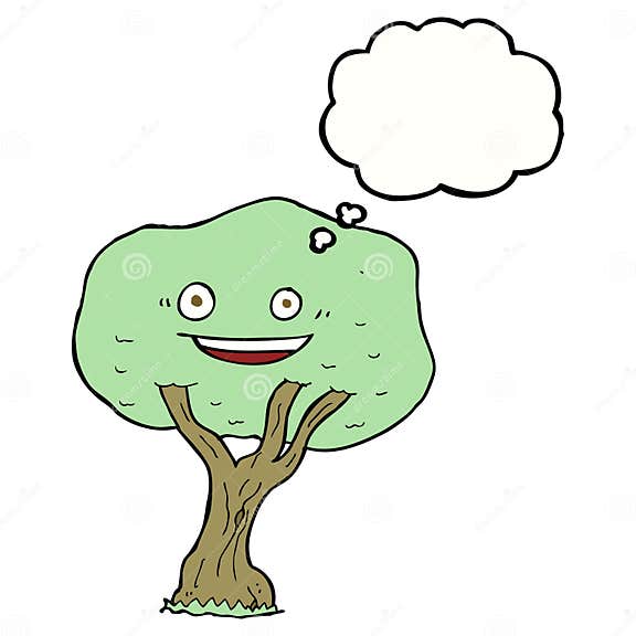 Cartoon Tree with Thought Bubble Stock Illustration - Illustration of ...